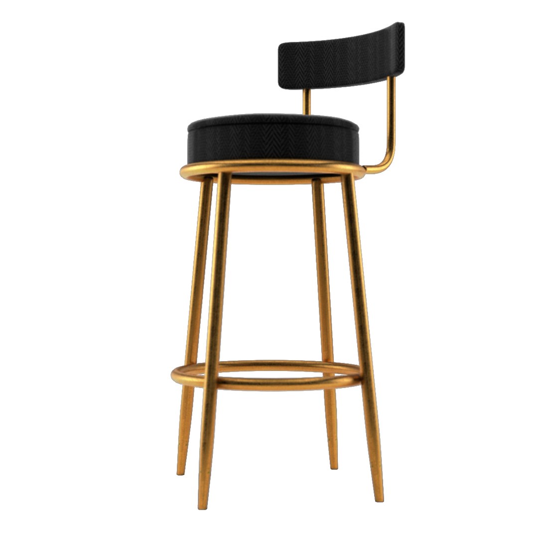 3D Luxury Art Deco Stool Chair Model - TurboSquid 1973729