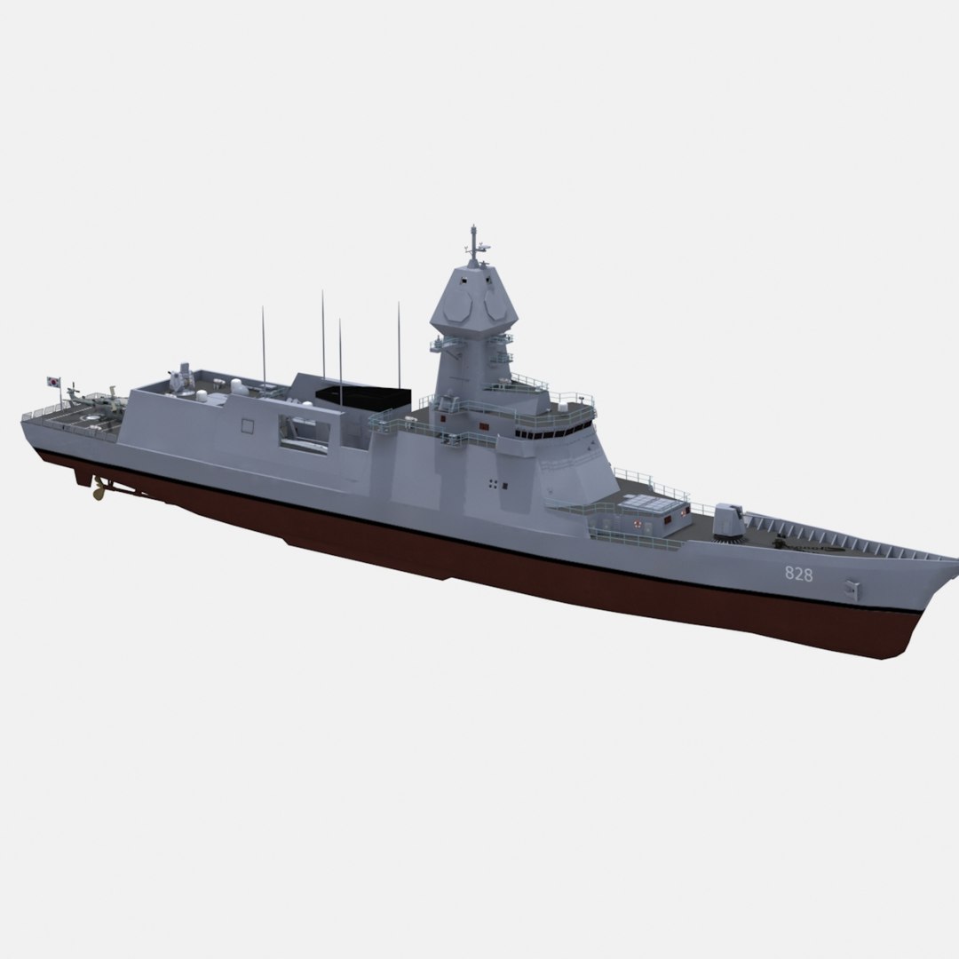 Chungnam Frigate With AW159 Helicopter 3D - TurboSquid 2180018