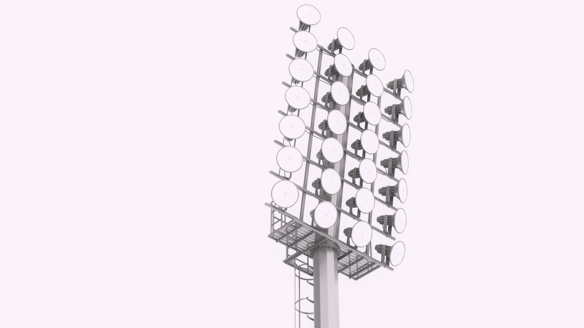 Stadium Lighting Pole And Tribunes 3D Model - TurboSquid 2269148