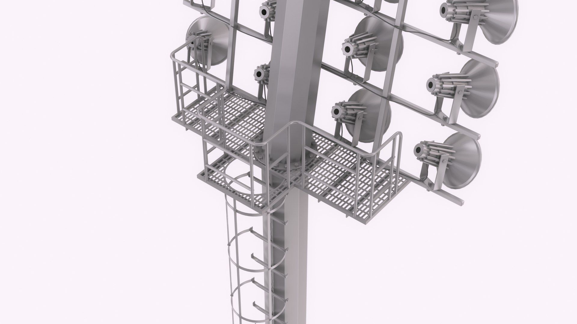 Stadium Lighting Pole And Tribunes 3D Model - TurboSquid 2269148