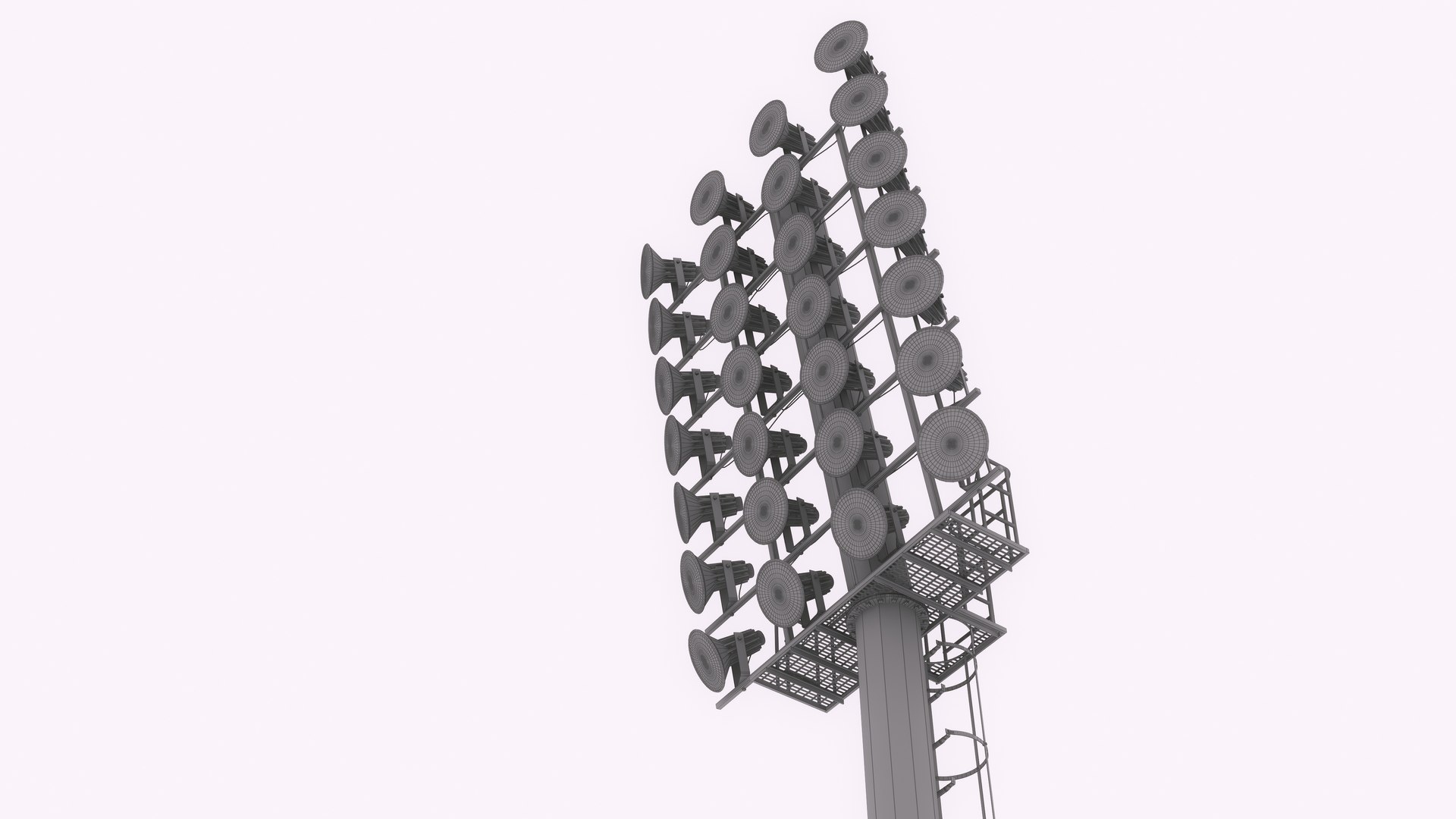 Stadium Lighting Pole And Tribunes 3D Model - TurboSquid 2269148
