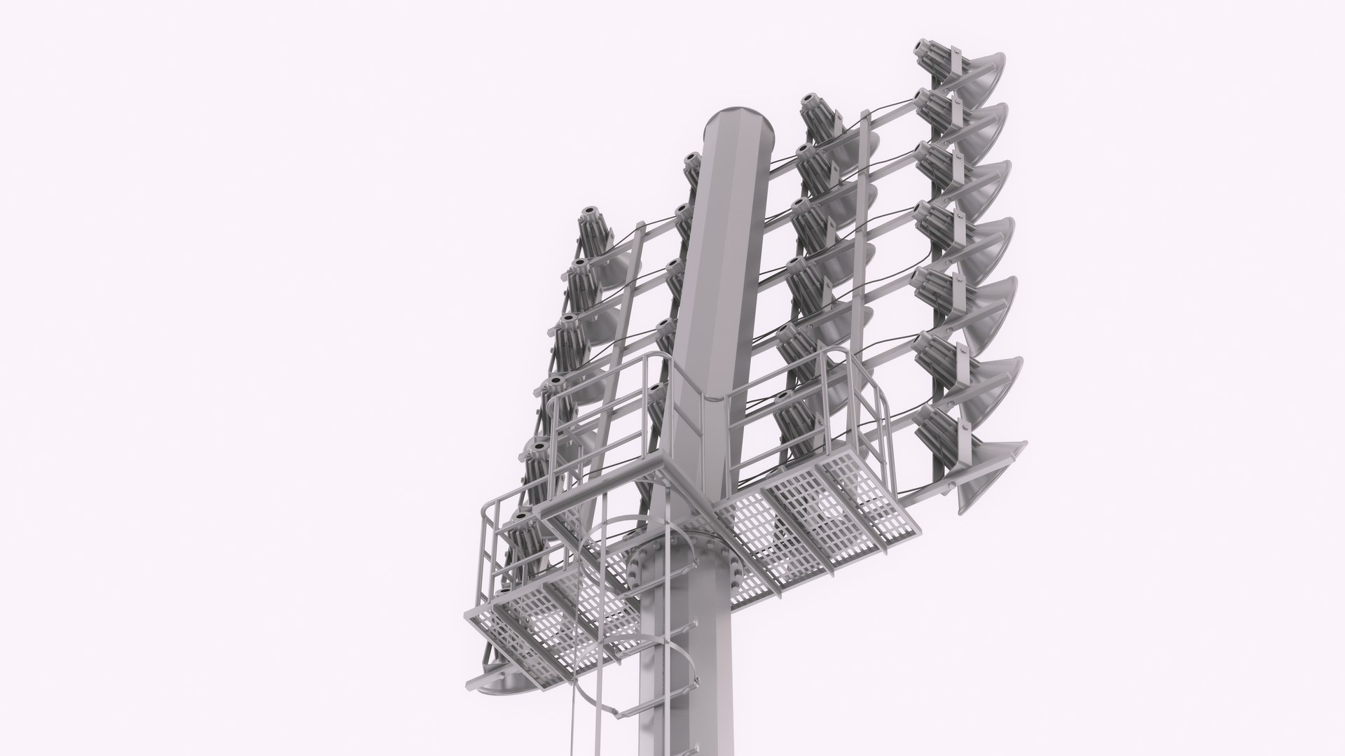 Stadium Lighting Pole And Tribunes 3D Model - TurboSquid 2269148