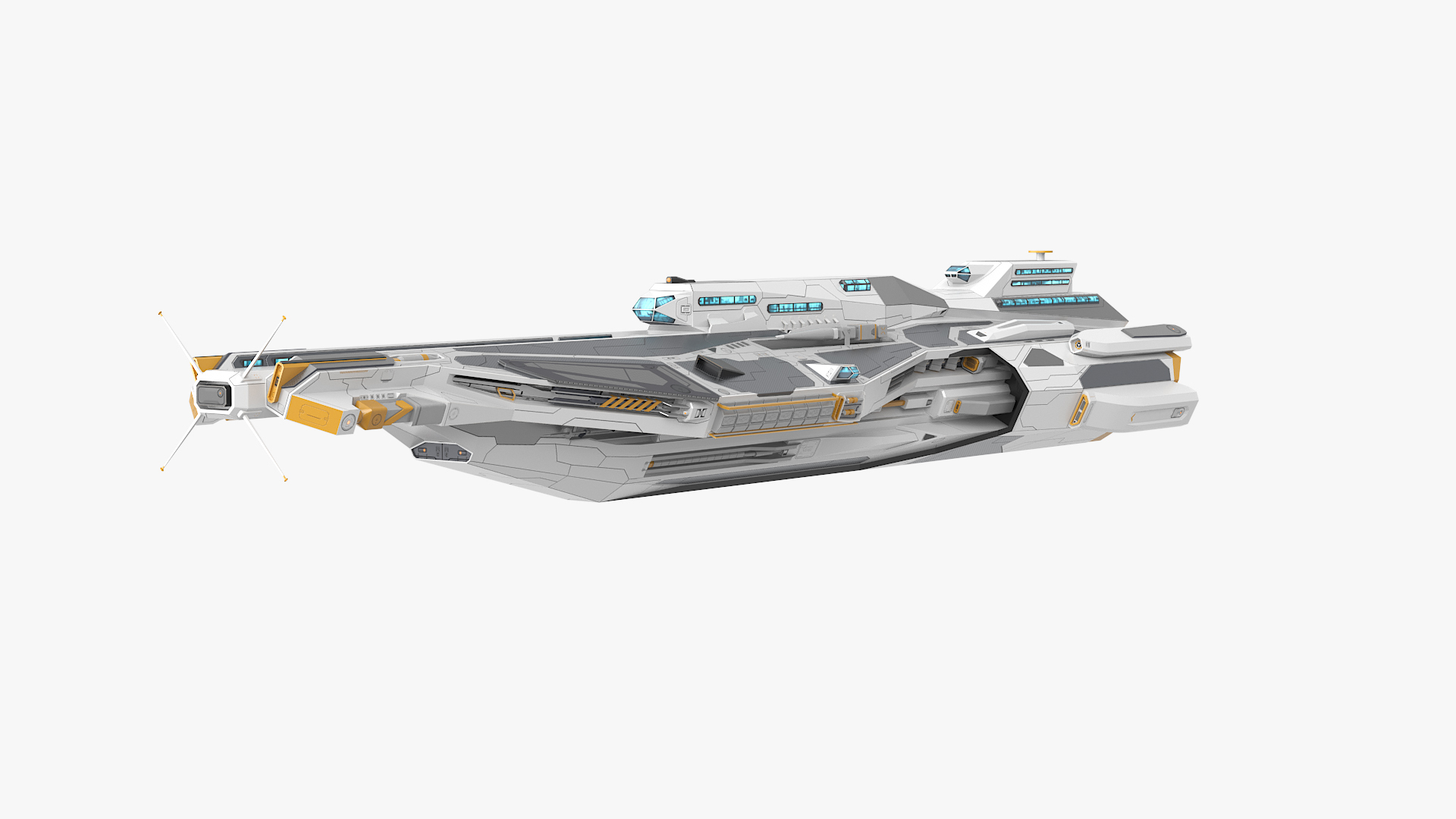 Frigate Starship White 3D - TurboSquid 2406221