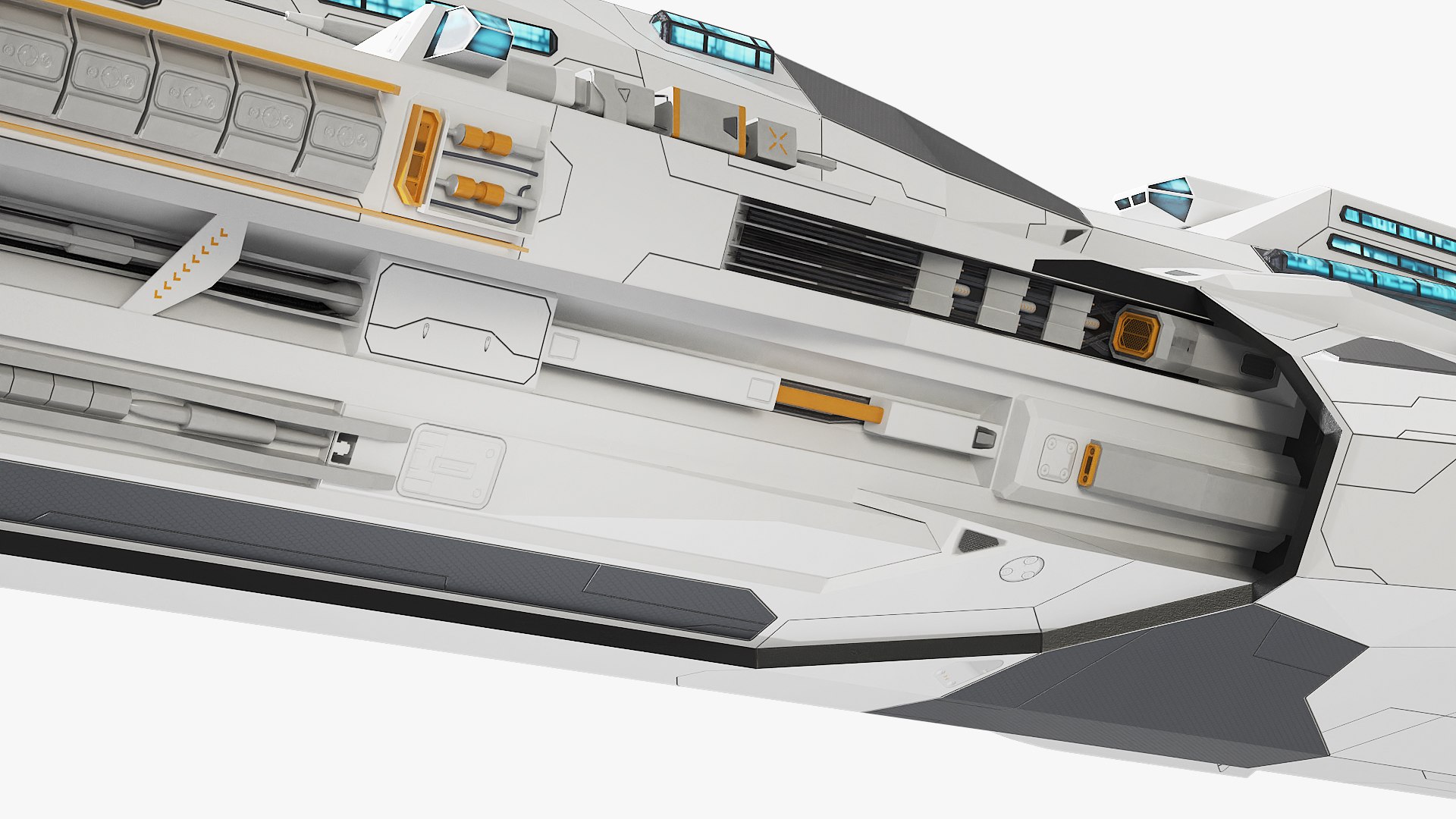 Frigate Starship White 3D - TurboSquid 2406221
