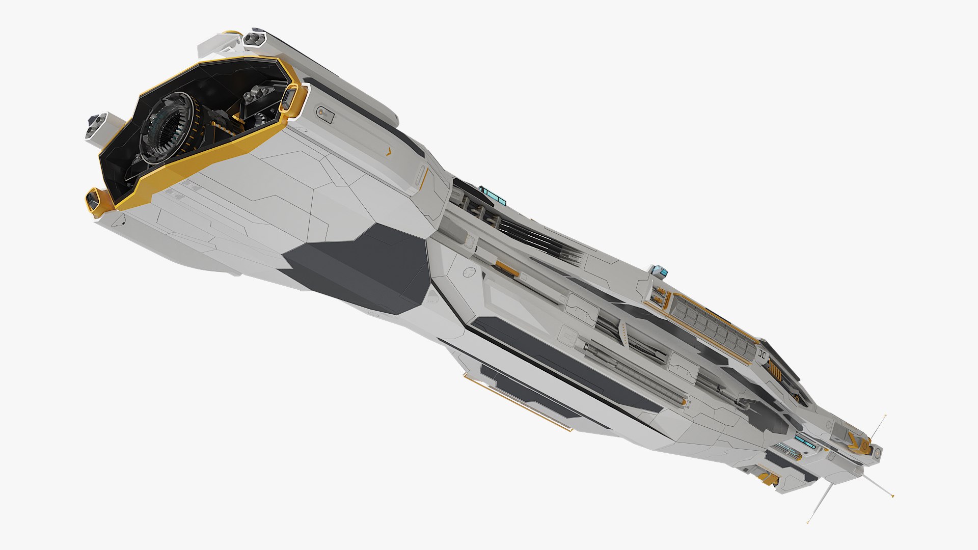 Frigate Starship White 3D - TurboSquid 2406221