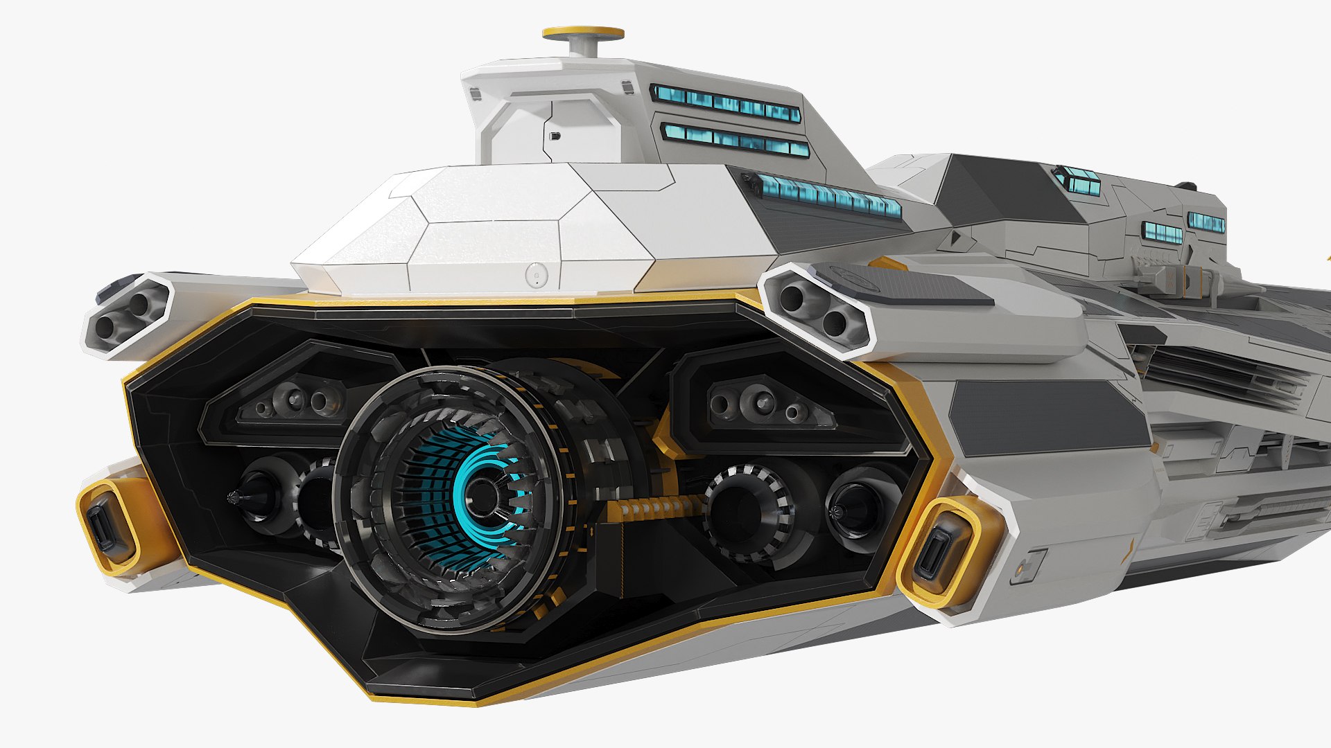 Frigate Starship White 3D - TurboSquid 2406221