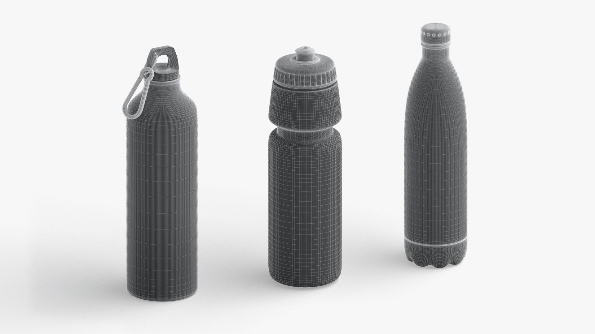 3D Water Sport Bottle - Aluminum And Plastic Botle Set - TurboSquid 2031202