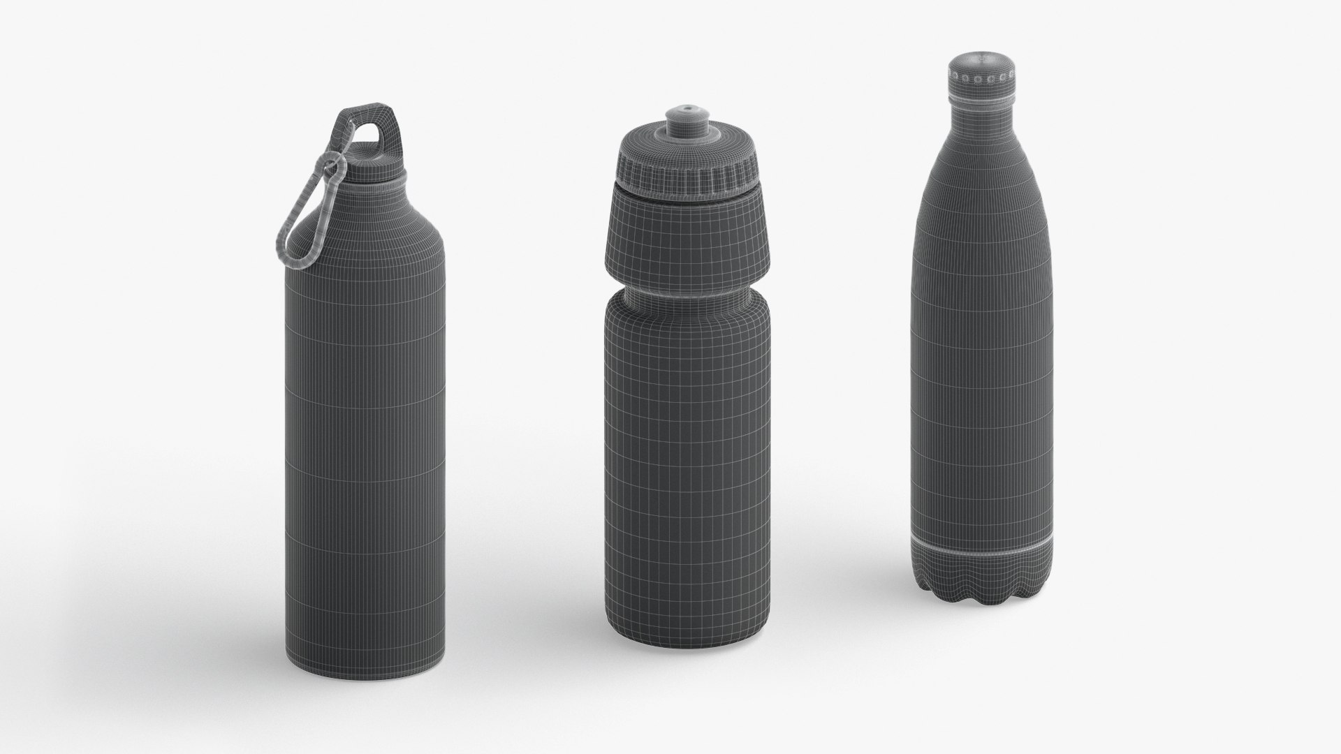 3D Water Sport Bottle - Aluminum And Plastic Botle Set - TurboSquid 2031202