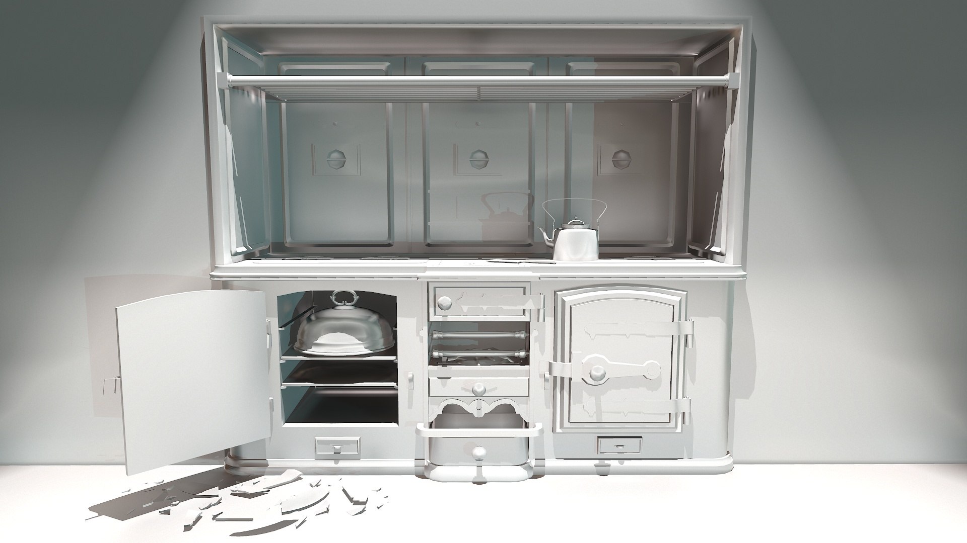 3D Model Antique Kitchen Stove PBR Low-poly - TurboSquid 1748330