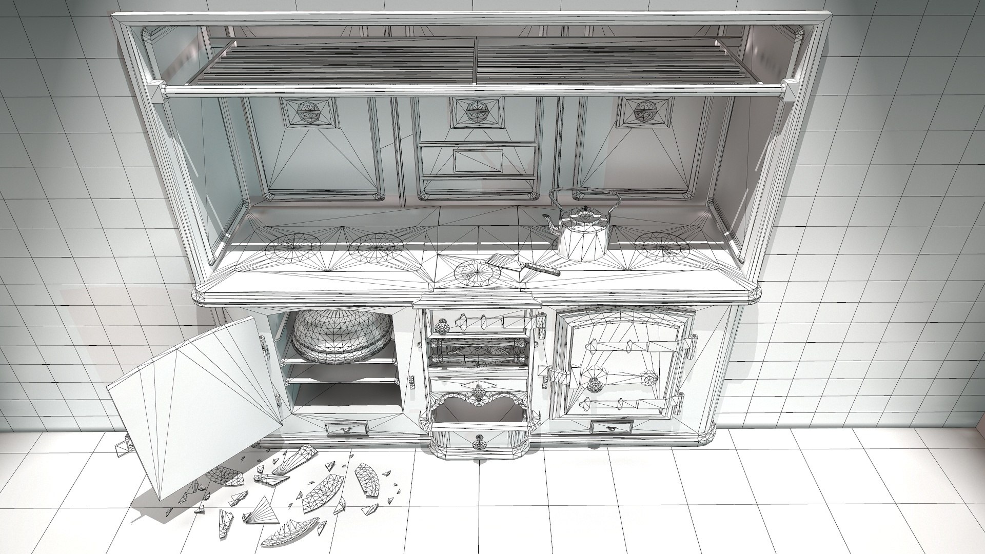 3D Model Antique Kitchen Stove PBR Low-poly - TurboSquid 1748330