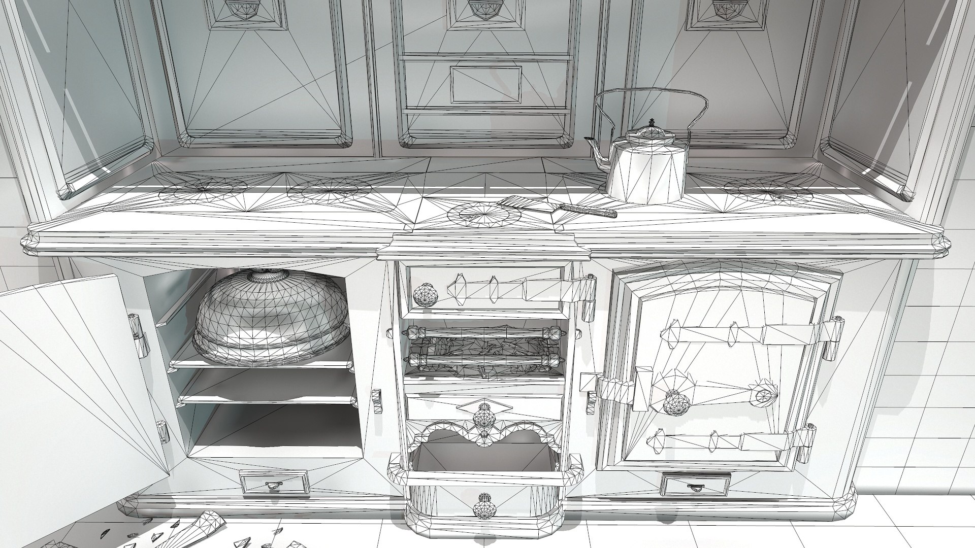 3D Model Antique Kitchen Stove PBR Low-poly - TurboSquid 1748330