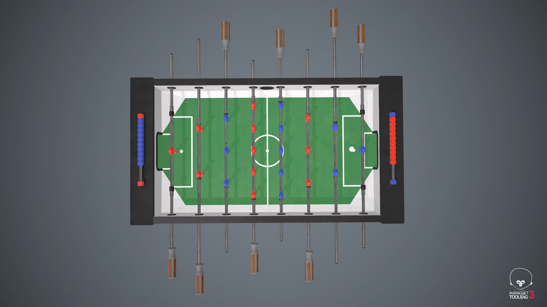 3d Model Of Pbr Table Football