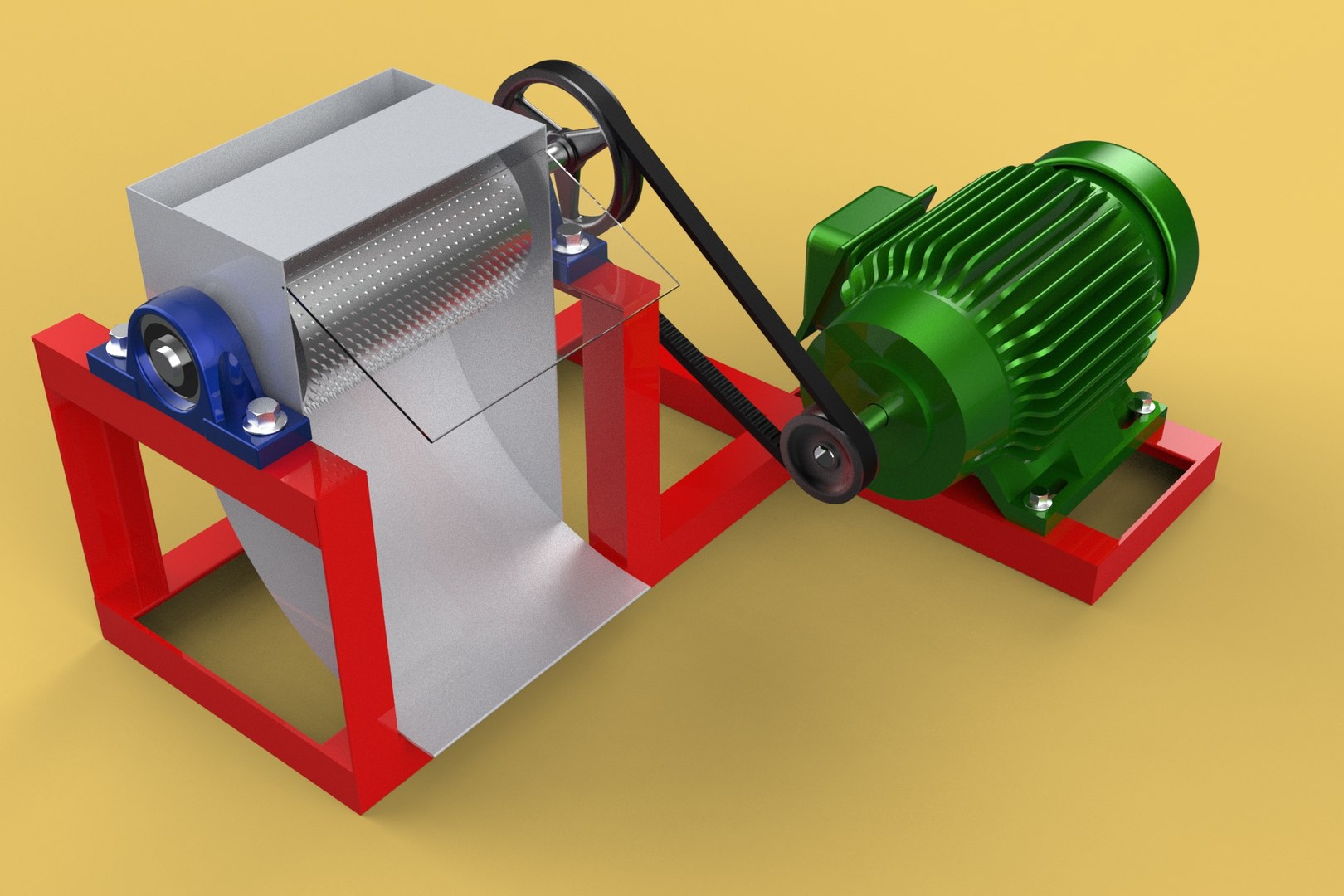 3D Model AUTO ELECTRIC COCONUT GRATING MACHINE SHREDDER SCRAPER CHOPPER ...