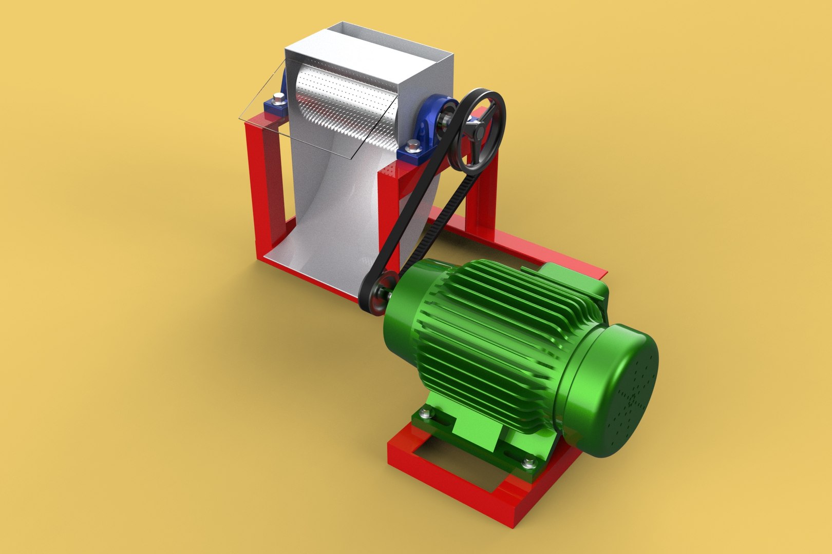 3D Model AUTO ELECTRIC COCONUT GRATING MACHINE SHREDDER SCRAPER CHOPPER ...