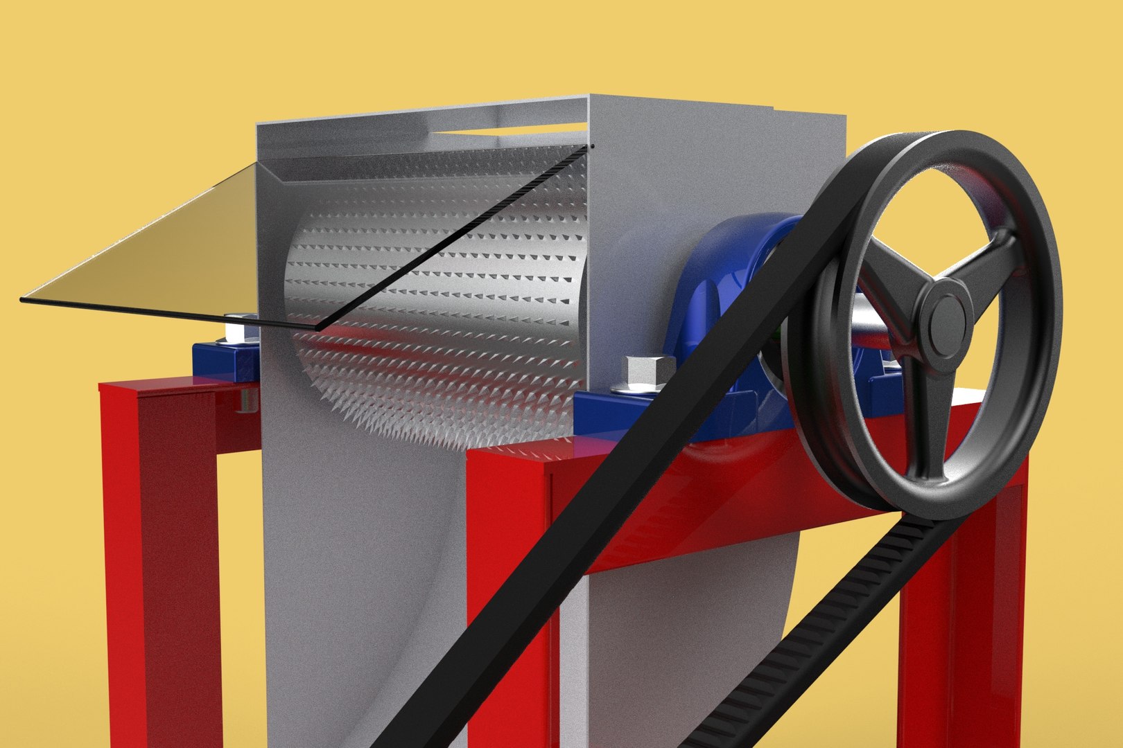 3D Model AUTO ELECTRIC COCONUT GRATING MACHINE SHREDDER SCRAPER CHOPPER ...