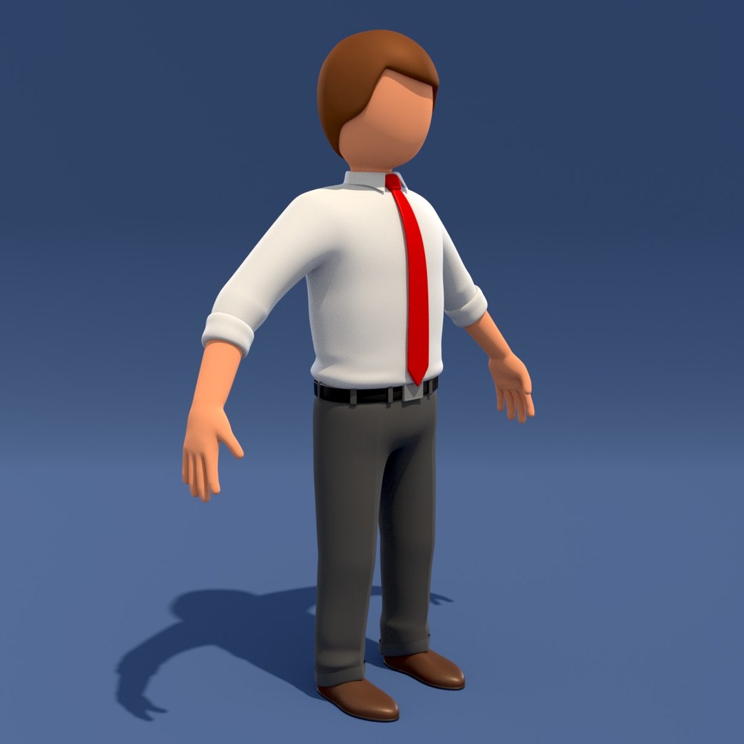 3d Model Of Man Cartoon