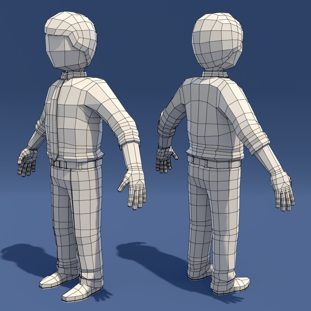 3d Model Of Man Cartoon