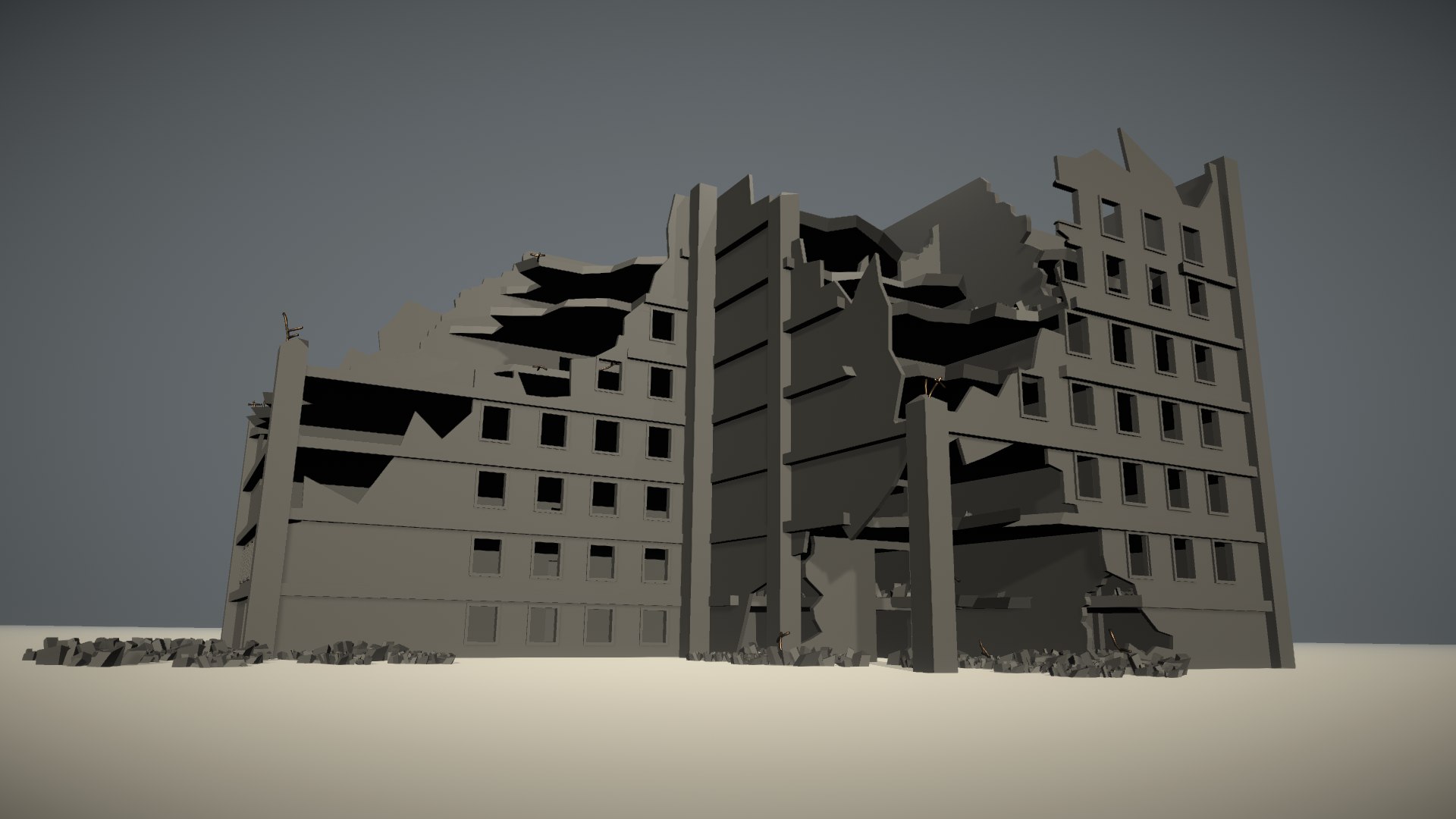 3D Model Destroyed Building - TurboSquid 1669983