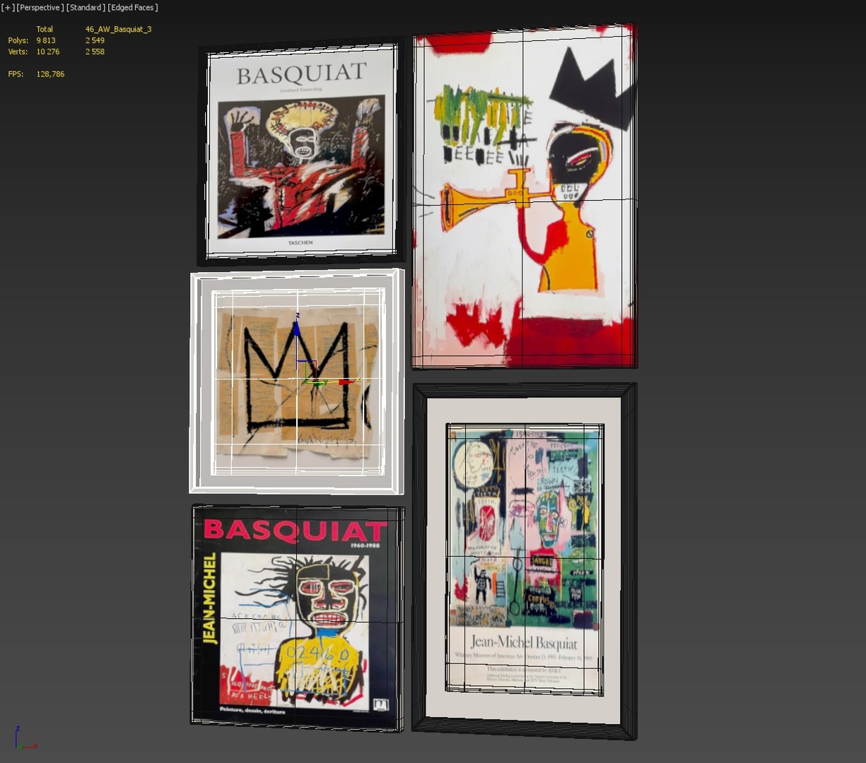Set of paintings Basquiat 3D model - TurboSquid 1904644