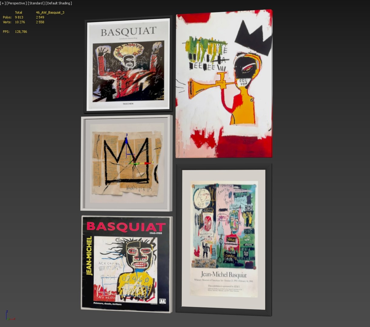 Set of paintings Basquiat 3D model - TurboSquid 1904644