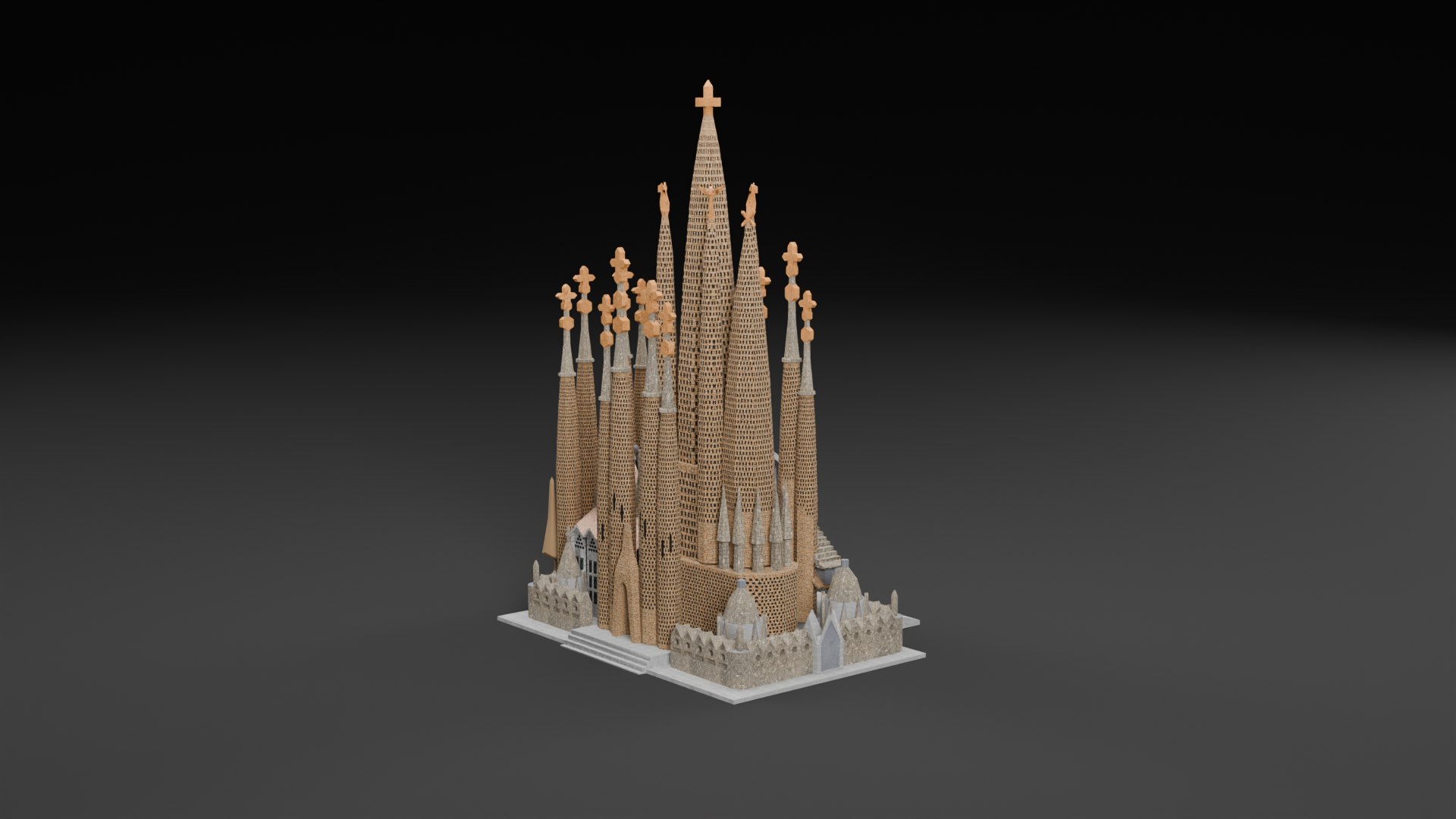 Low Poly La Sagrada Familia - Spain 3D Model - TurboSquid 2343821