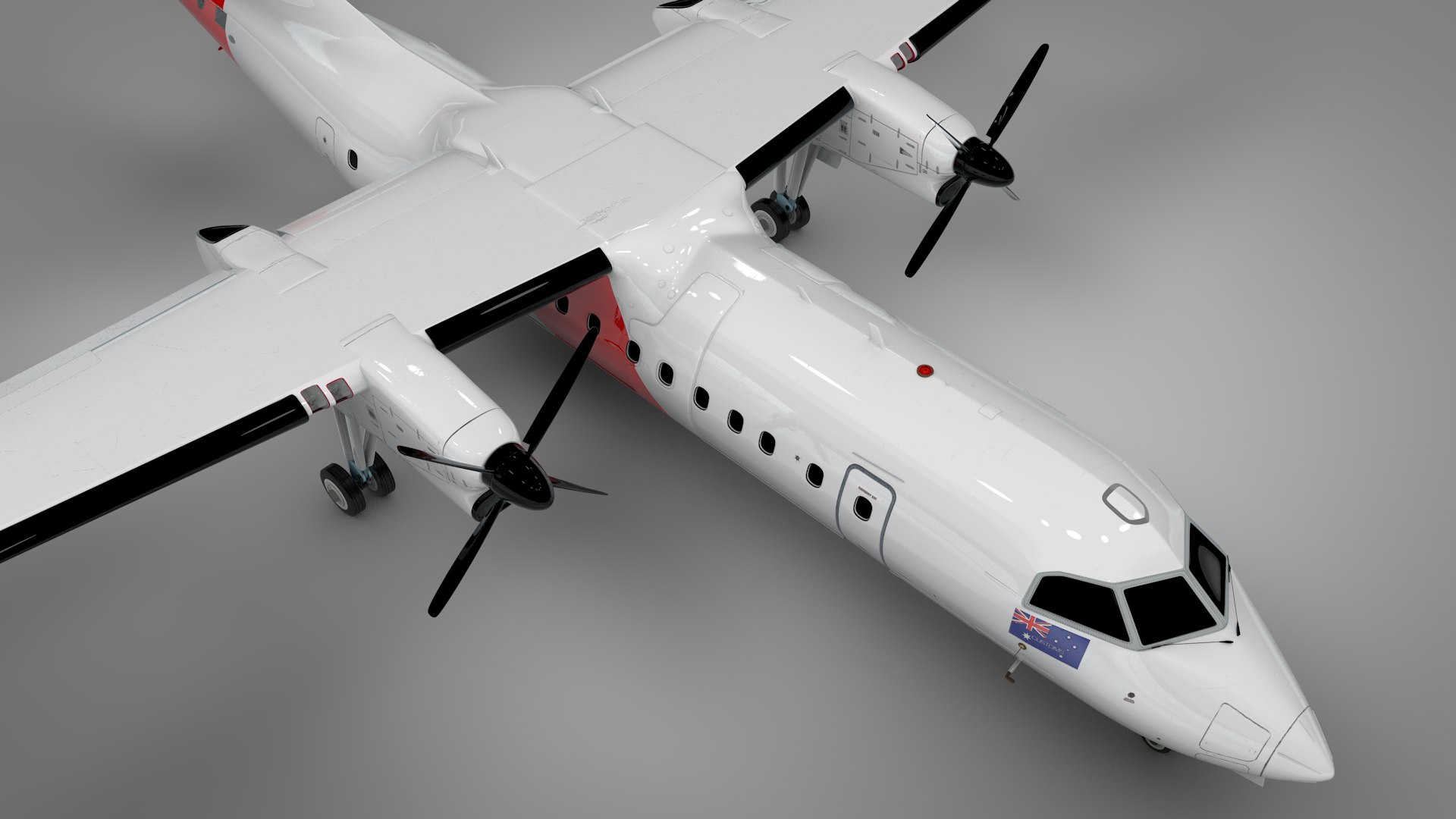 3D Australian Customs Surveillance Bombardier De Havilland Canada DHC-8 ...