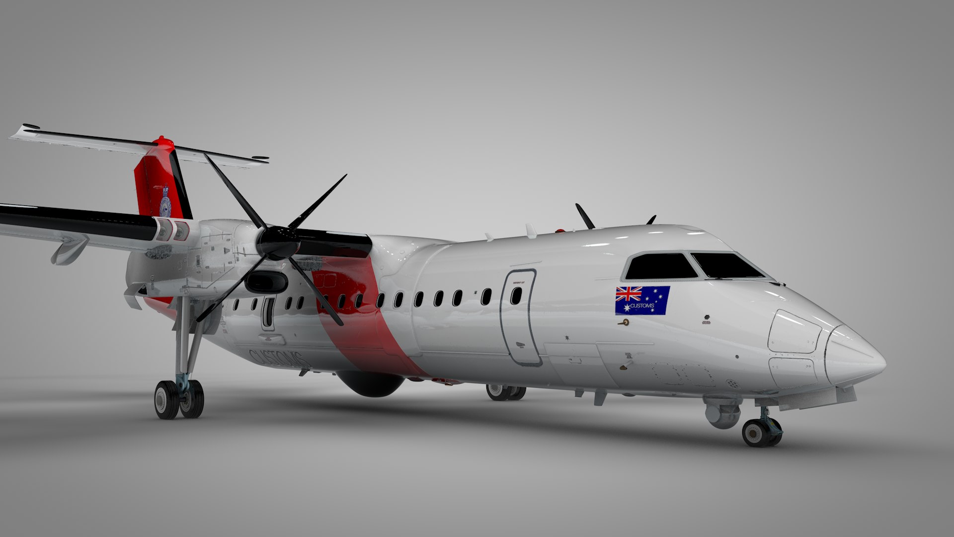 3D Australian Customs Surveillance Bombardier De Havilland Canada DHC-8 ...