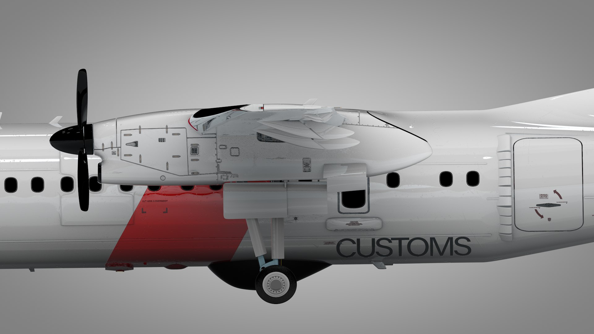 3D Australian Customs Surveillance Bombardier De Havilland Canada DHC-8 ...