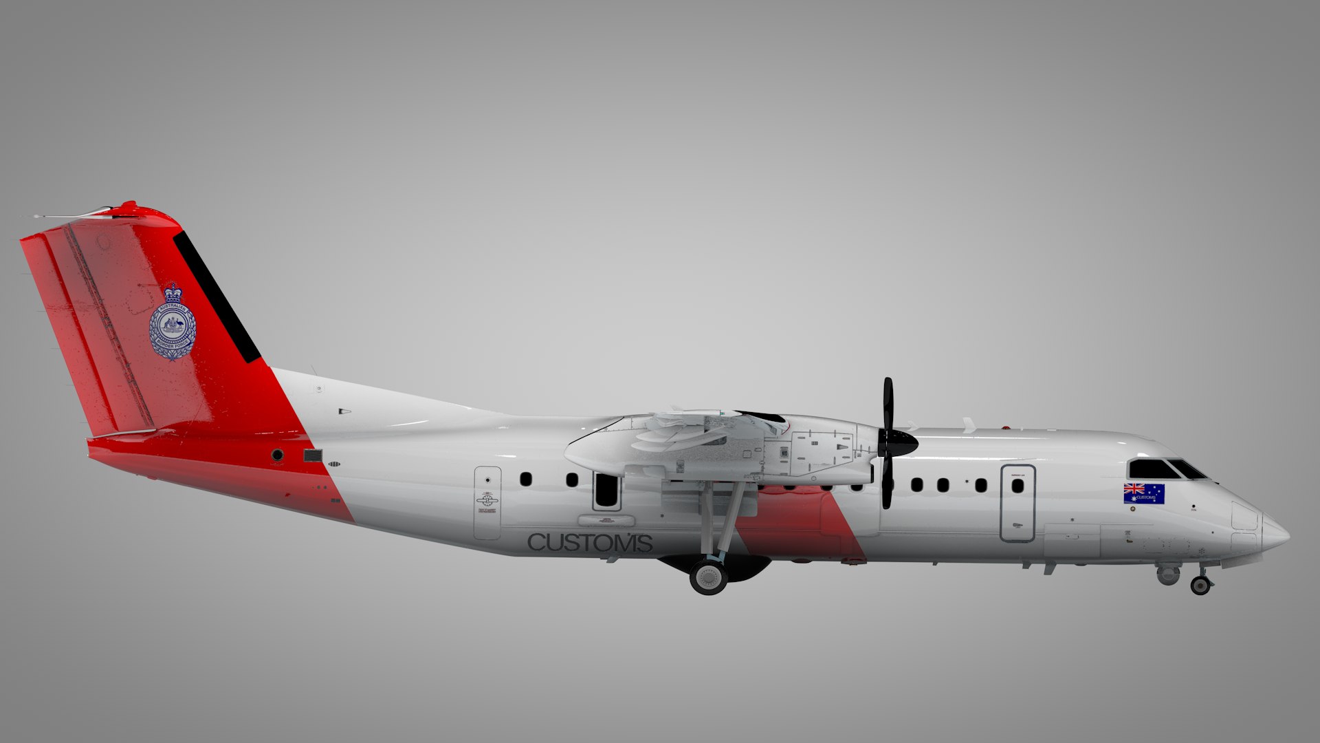 3D Australian Customs Surveillance Bombardier De Havilland Canada DHC-8 ...