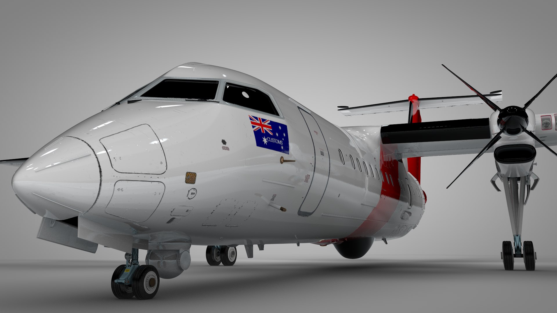 3D Australian Customs Surveillance Bombardier De Havilland Canada DHC-8 ...