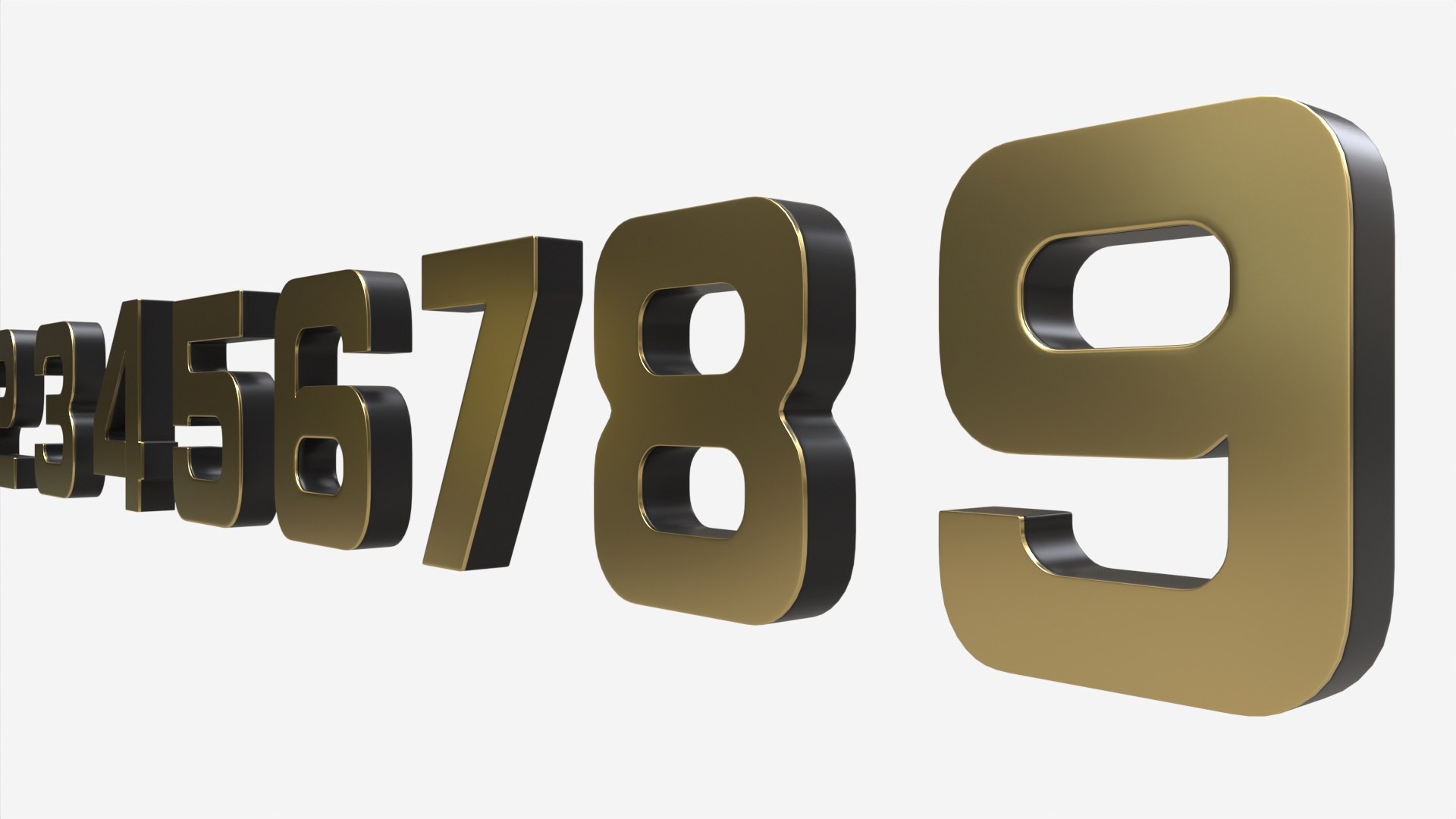 Numbers Gold Metal Plastic 3D - TurboSquid 1920592