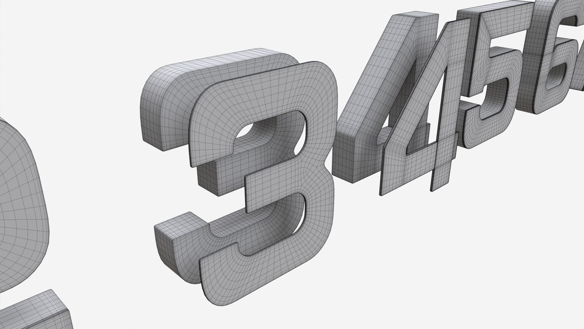 Numbers Gold Metal Plastic 3D - TurboSquid 1920592