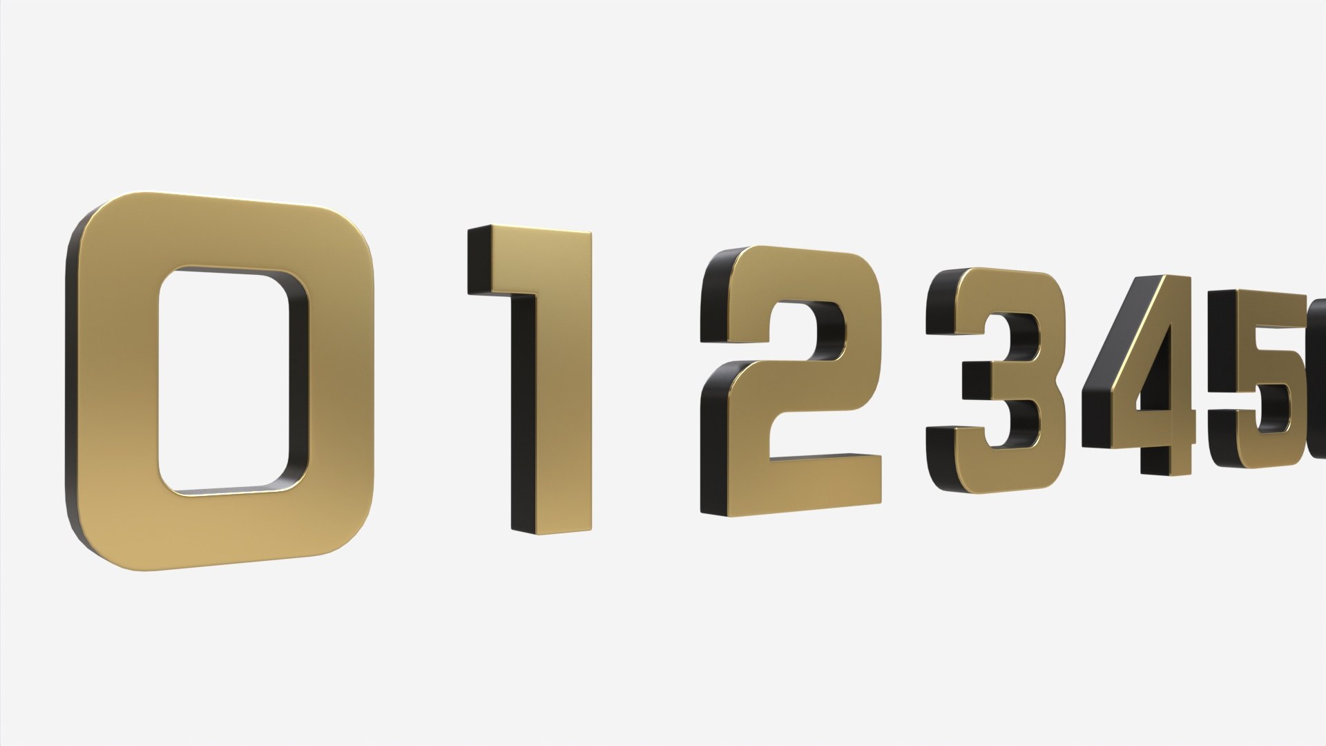 Numbers Gold Metal Plastic 3D - TurboSquid 1920592