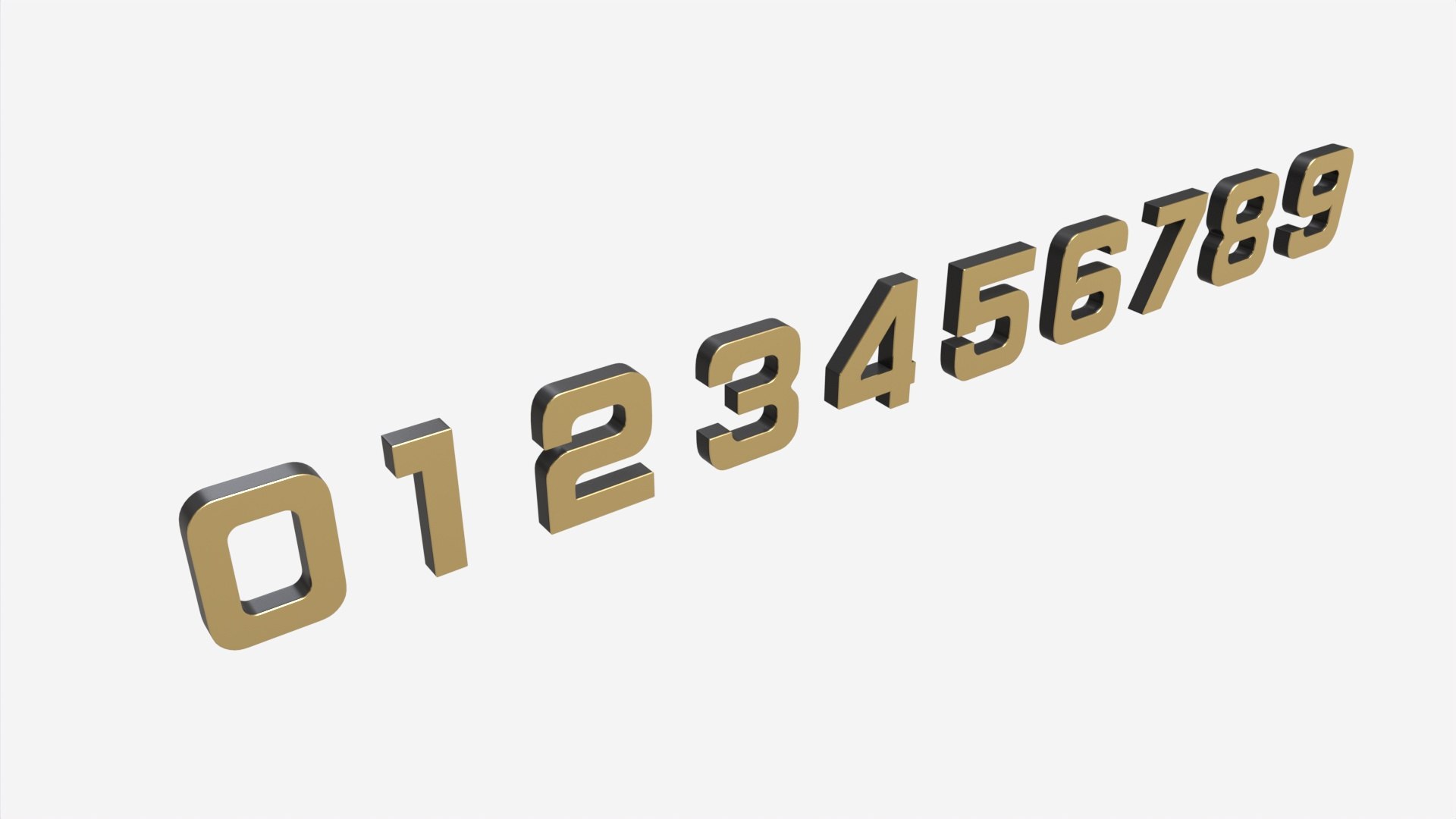 Numbers Gold Metal Plastic 3D - TurboSquid 1920592