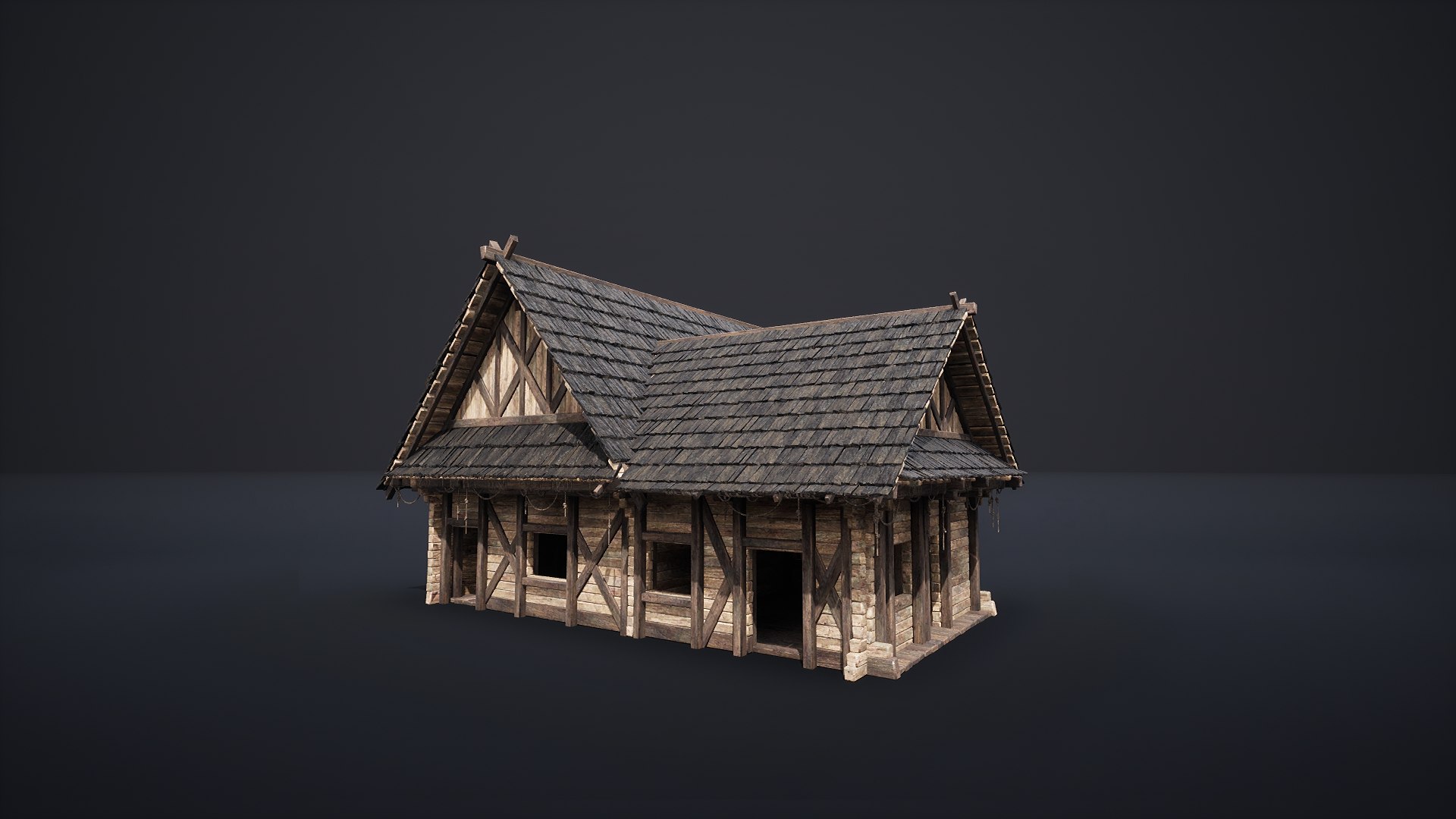 3D MEDIEVAL SLAVIC HOUSE CABIN COTTAGE HUT VILLAGE FARM AAA NEXTGEN ...