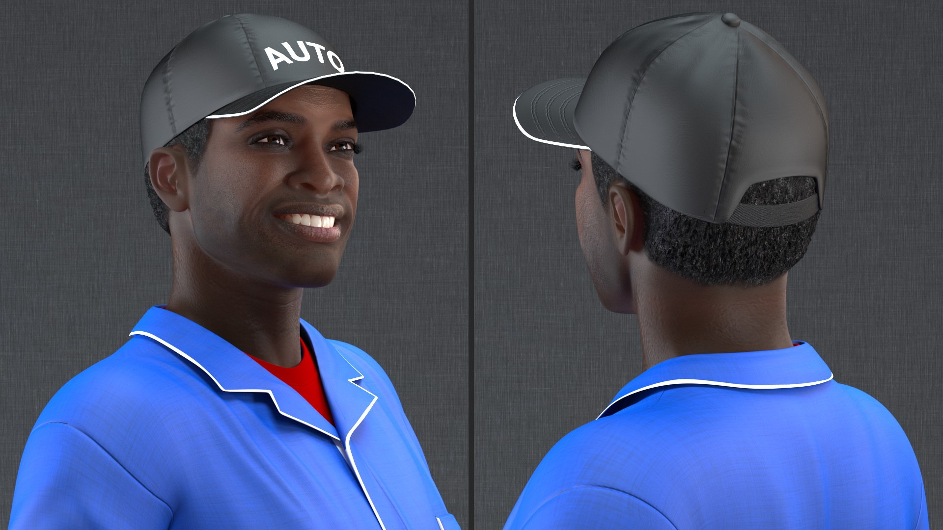 Dark Skin Black Car Mechanic 3D - TurboSquid 1752795