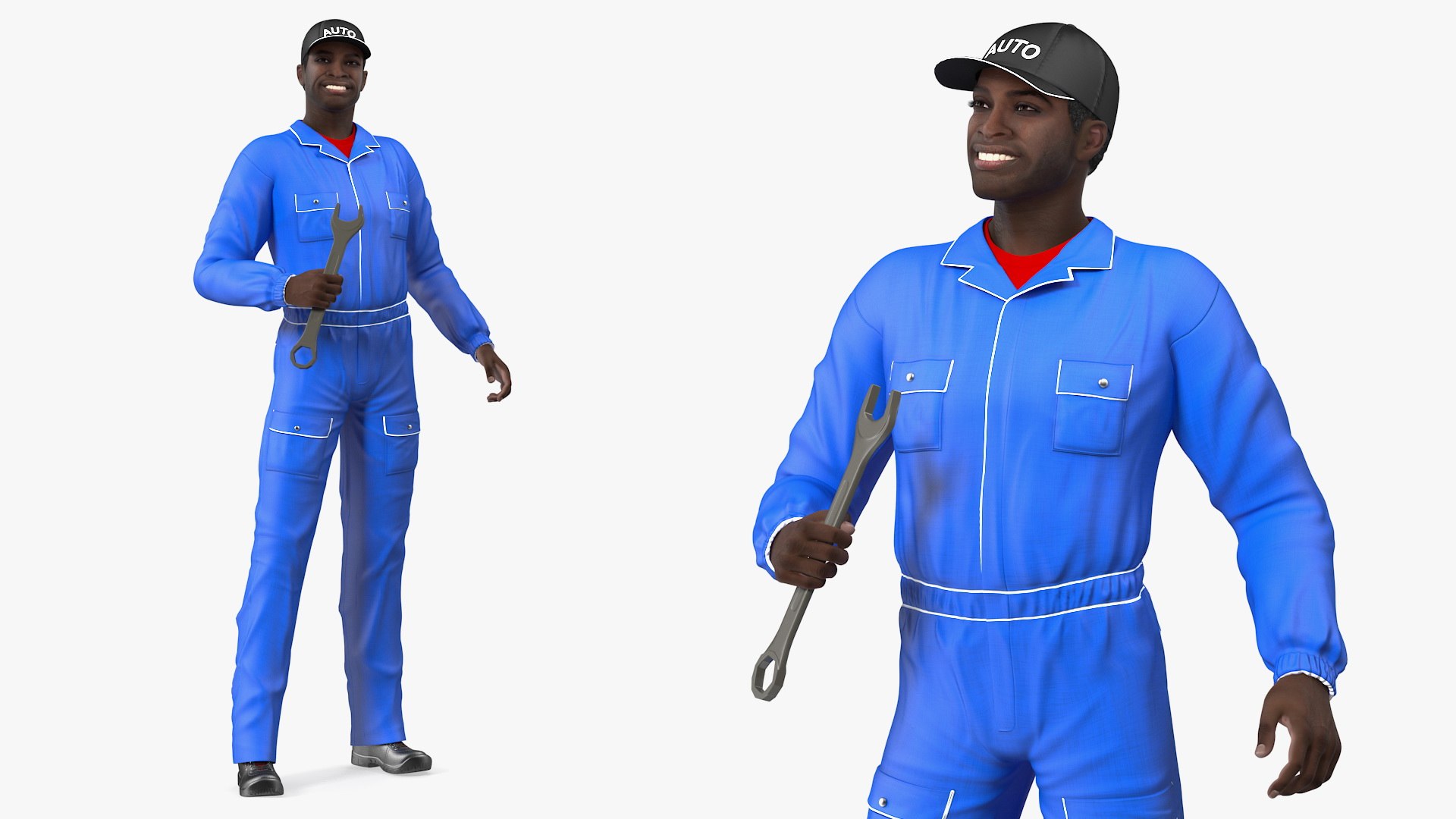 Dark Skin Black Car Mechanic 3D - TurboSquid 1752795