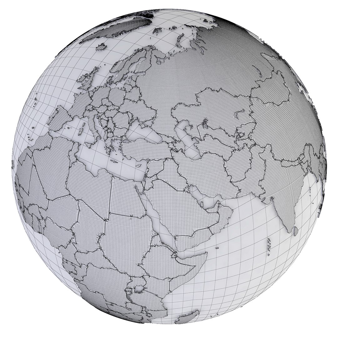 3d country world globe model