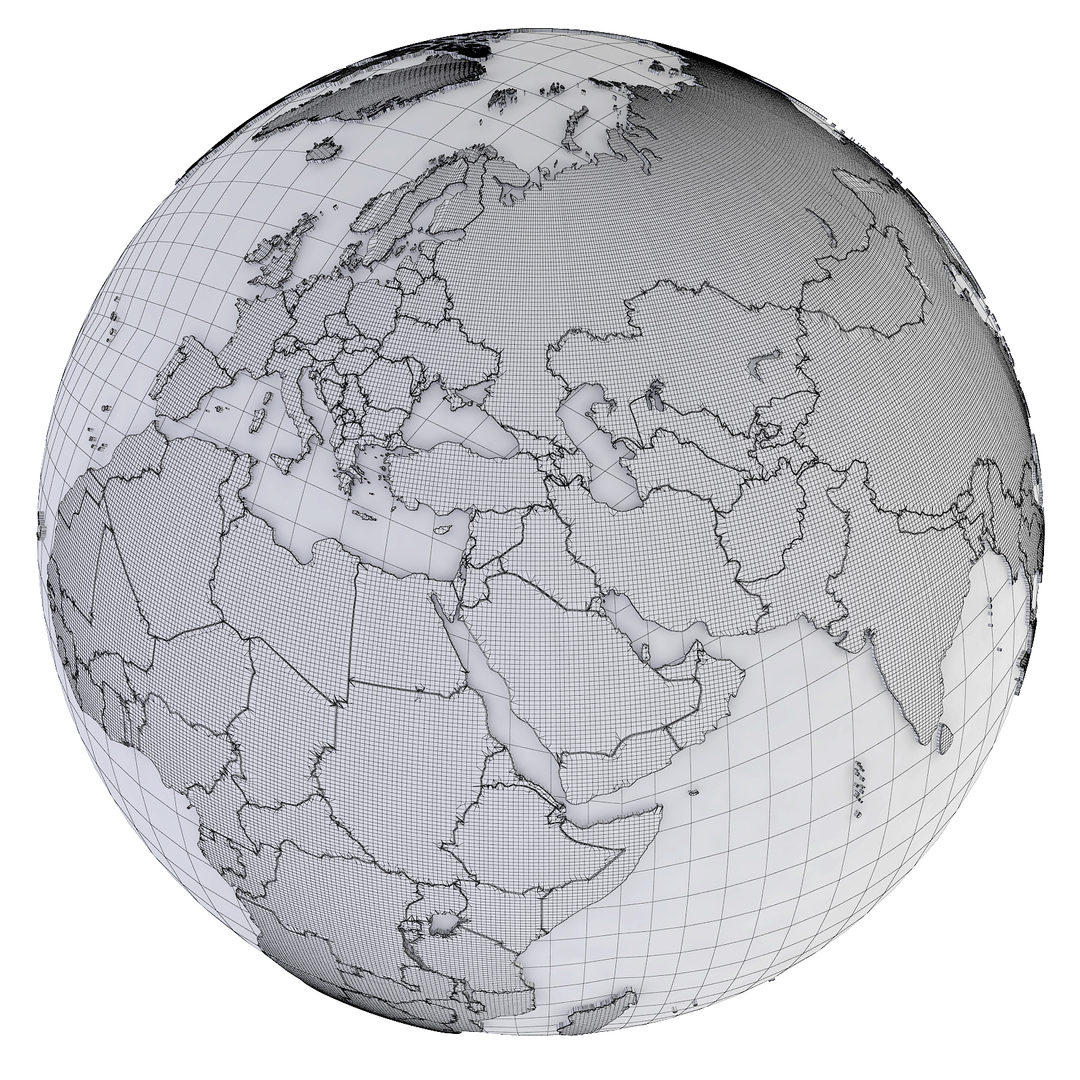 3d country world globe model