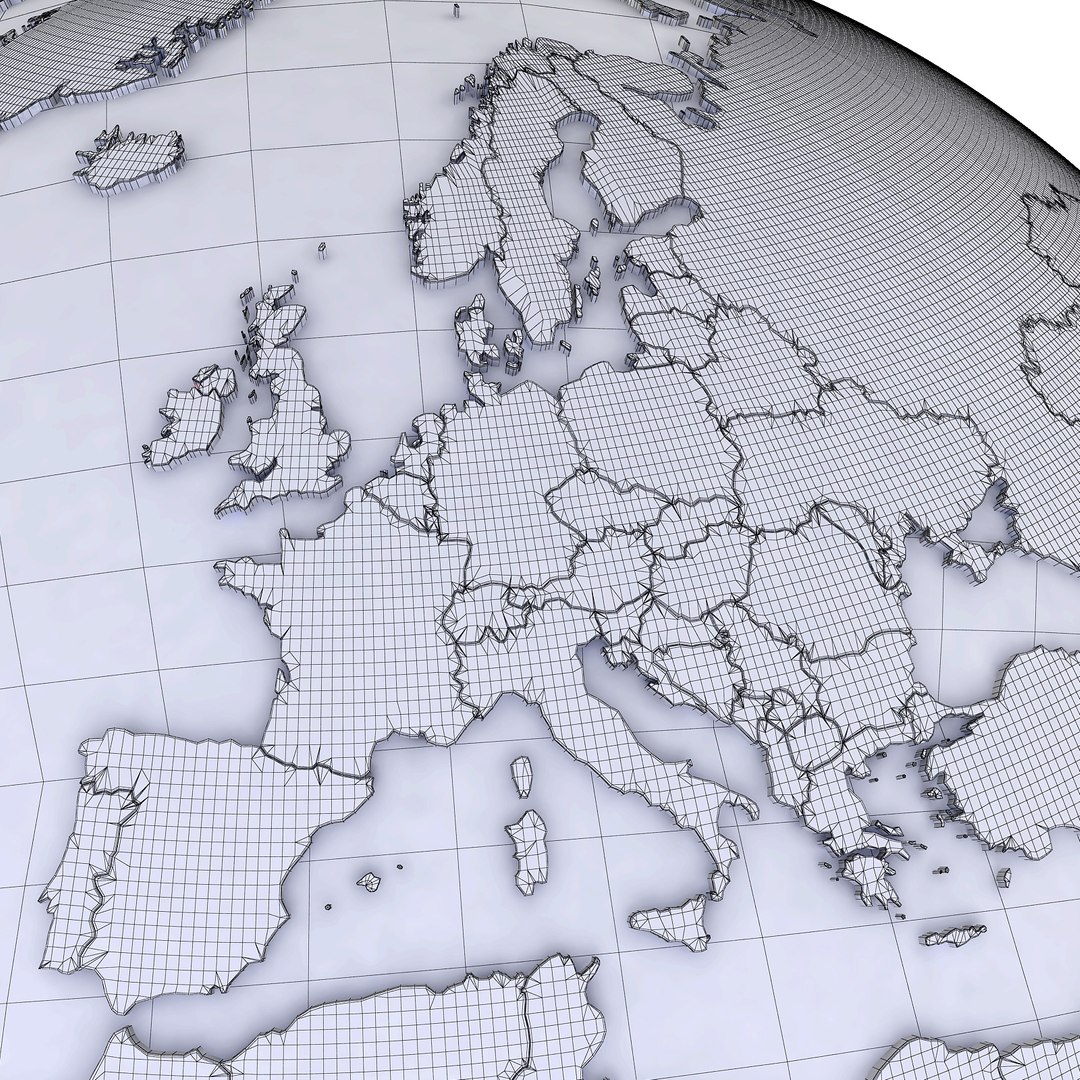 3d country world globe model
