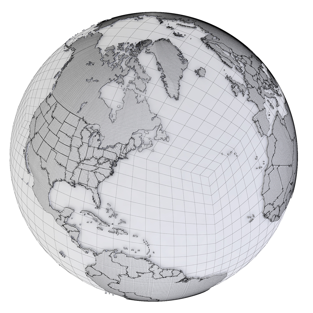 3d country world globe model