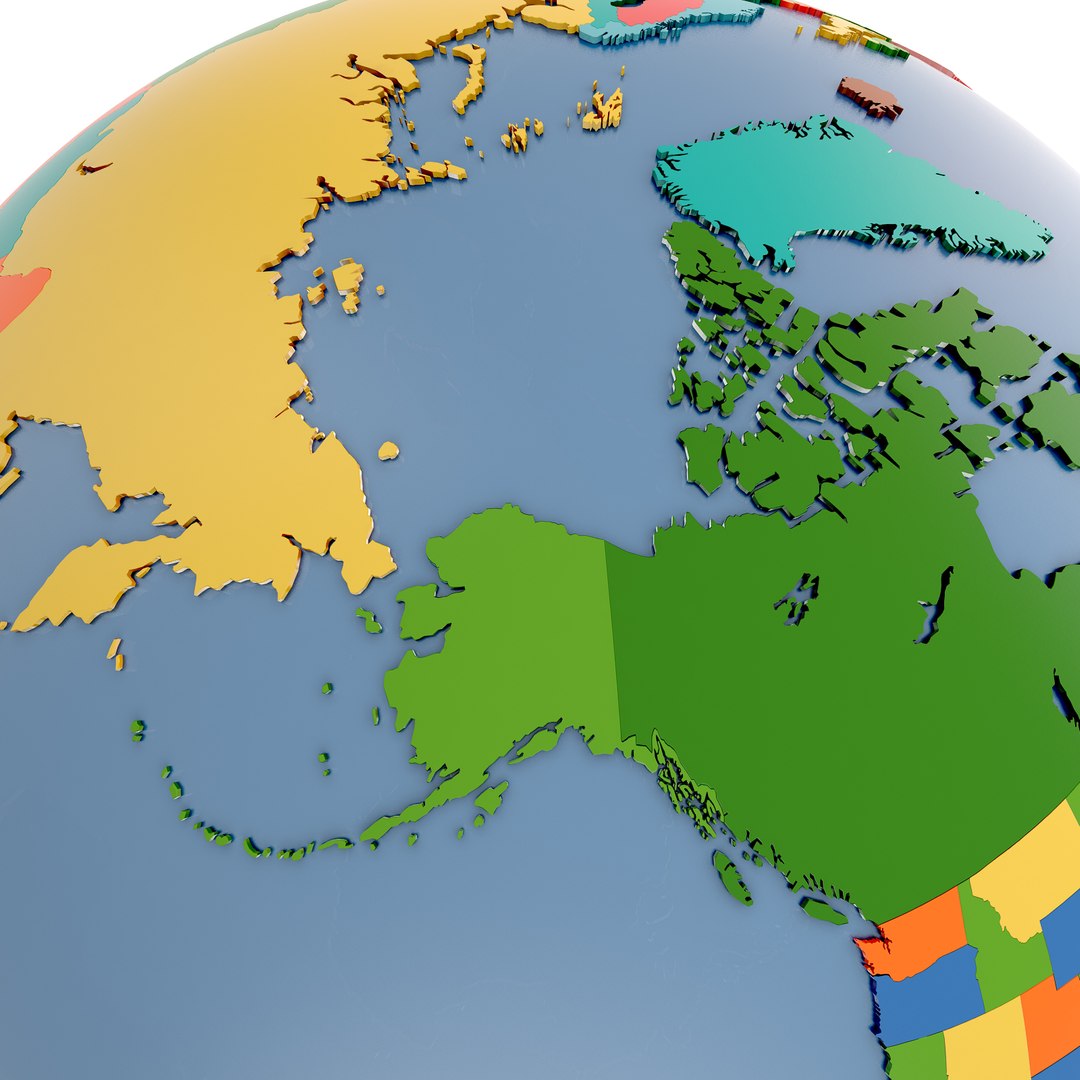 3d country world globe model