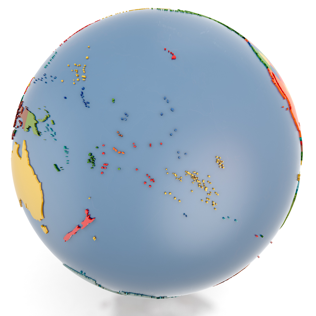 3d country world globe model
