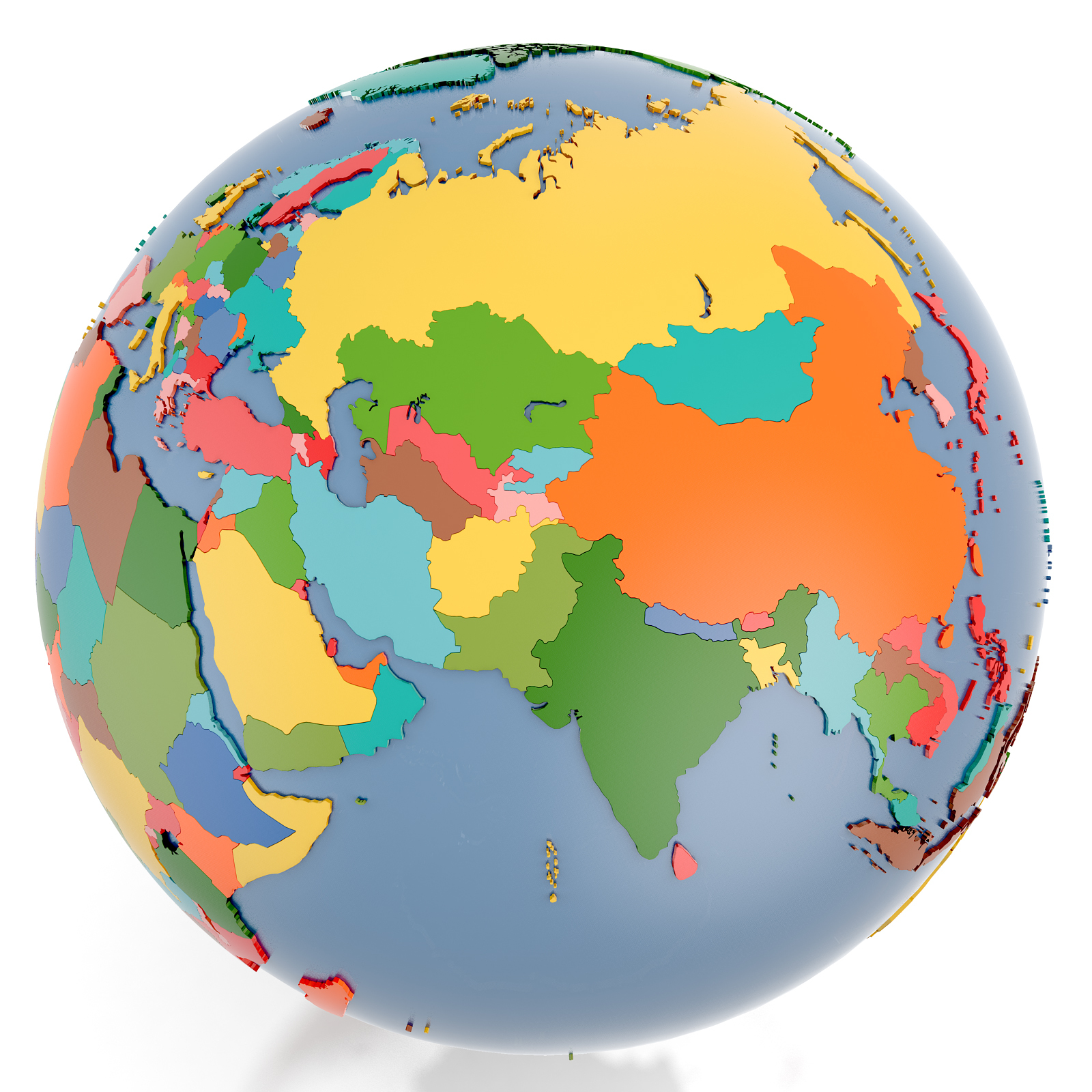 3d country world globe model