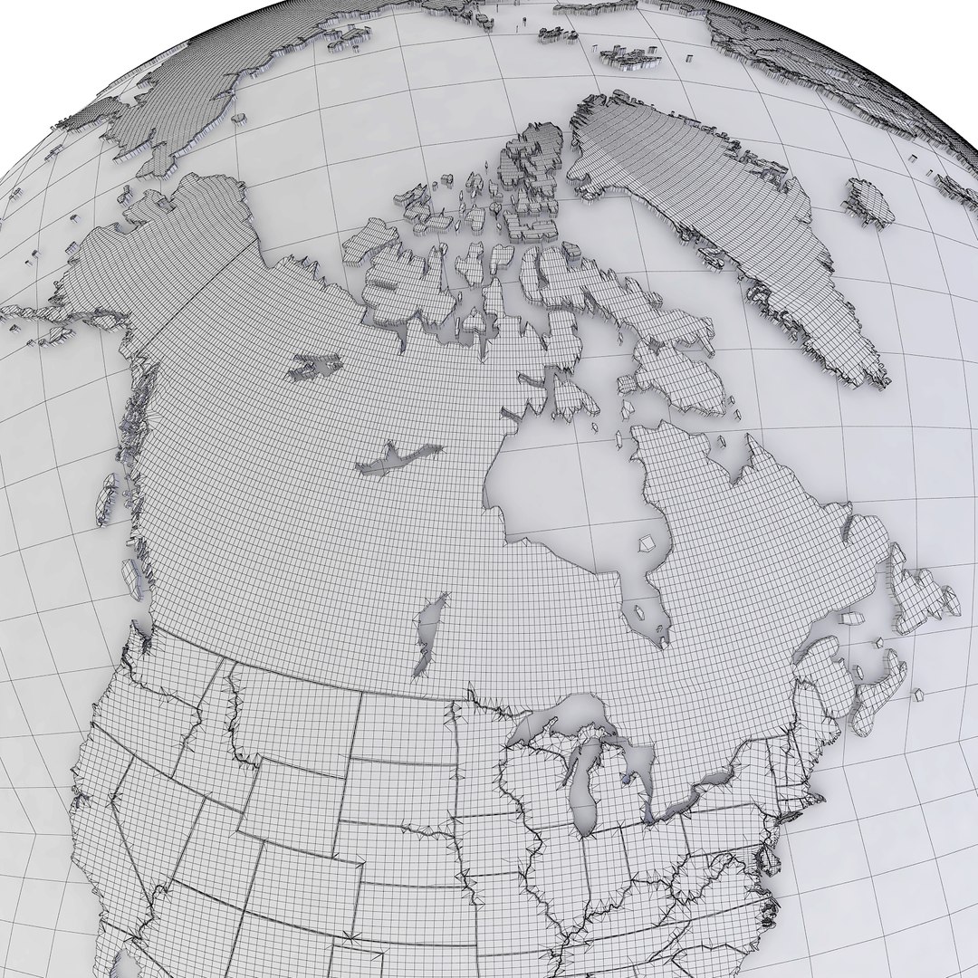 3d country world globe model