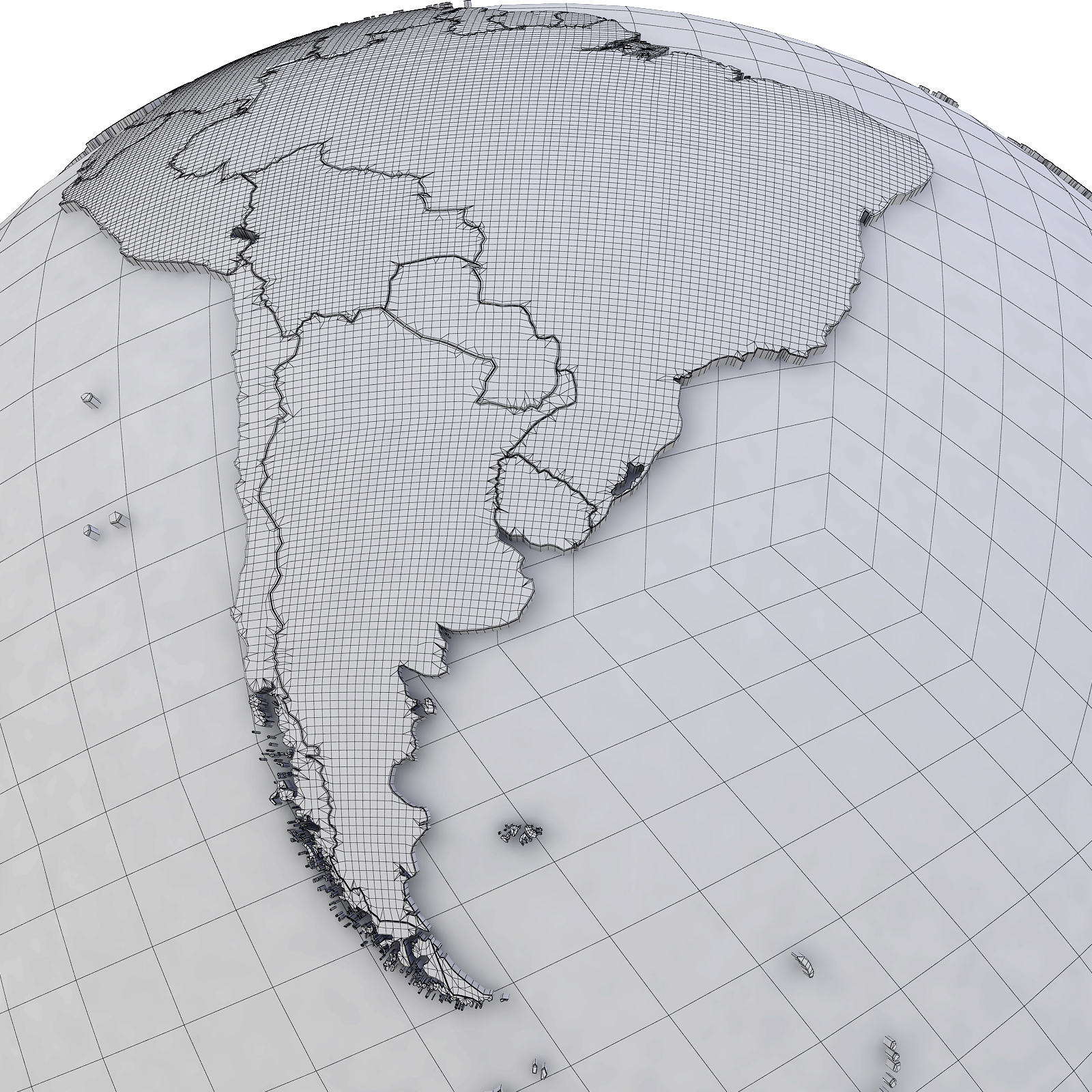 3d country world globe model