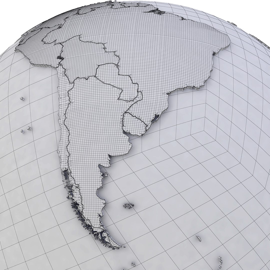 3d country world globe model