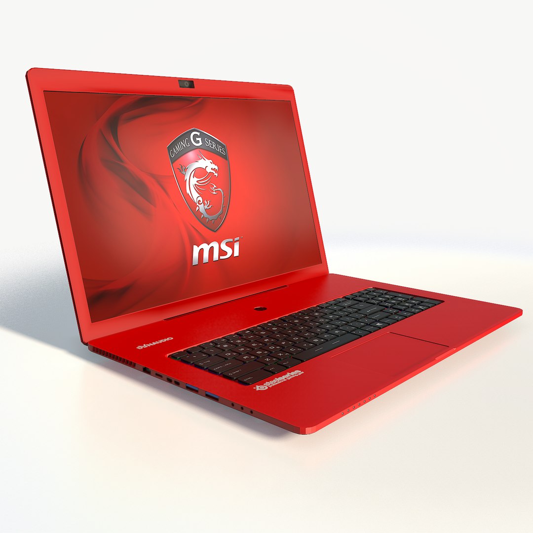 Msi Red Laptop 3d Model