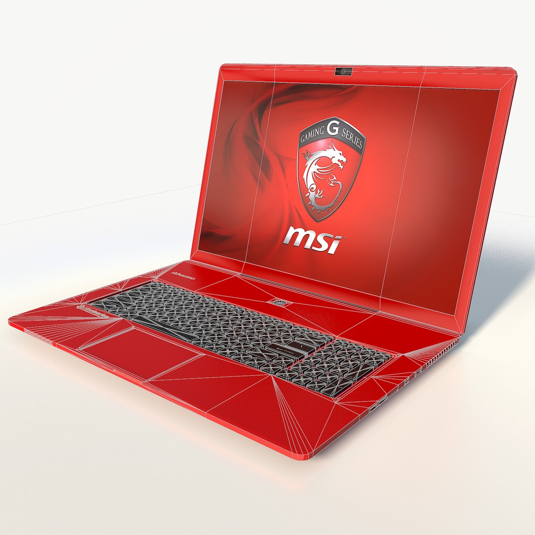 Msi Red Laptop 3d Model