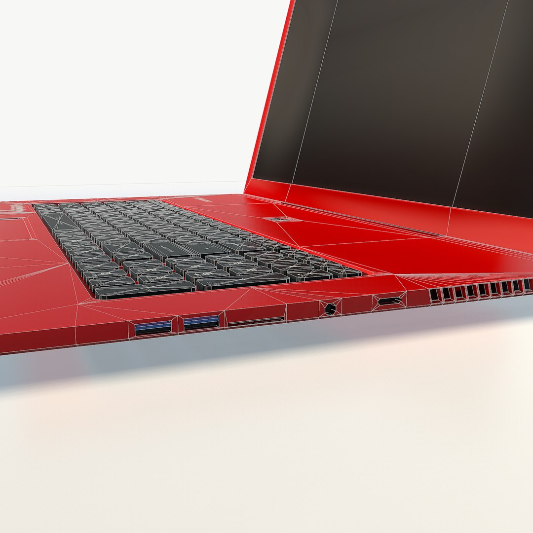 Msi Red Laptop 3d Model